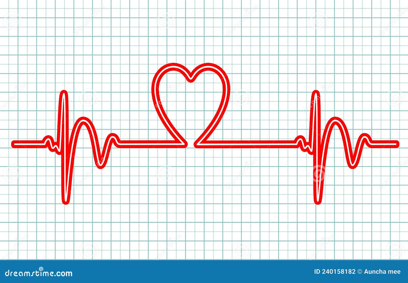 Heart Pulsating Rhythm Graph Abstract Red Illustration Design Stock ...