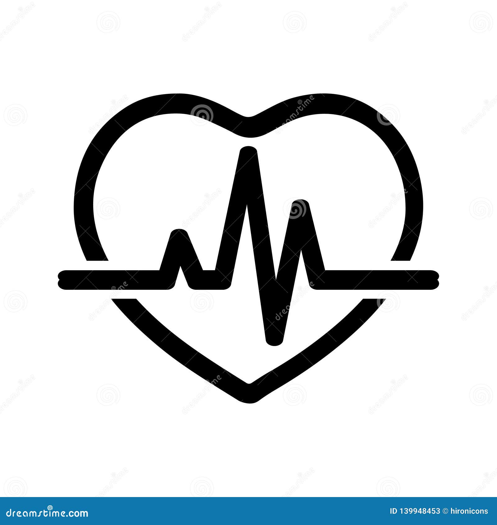 Heart Pulse/ Heart Beat Icon Stock Illustration - Illustration of ...