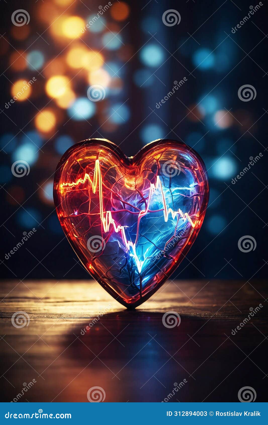 Heart pulse glowing inside stock illustration. Illustration of pulse ...