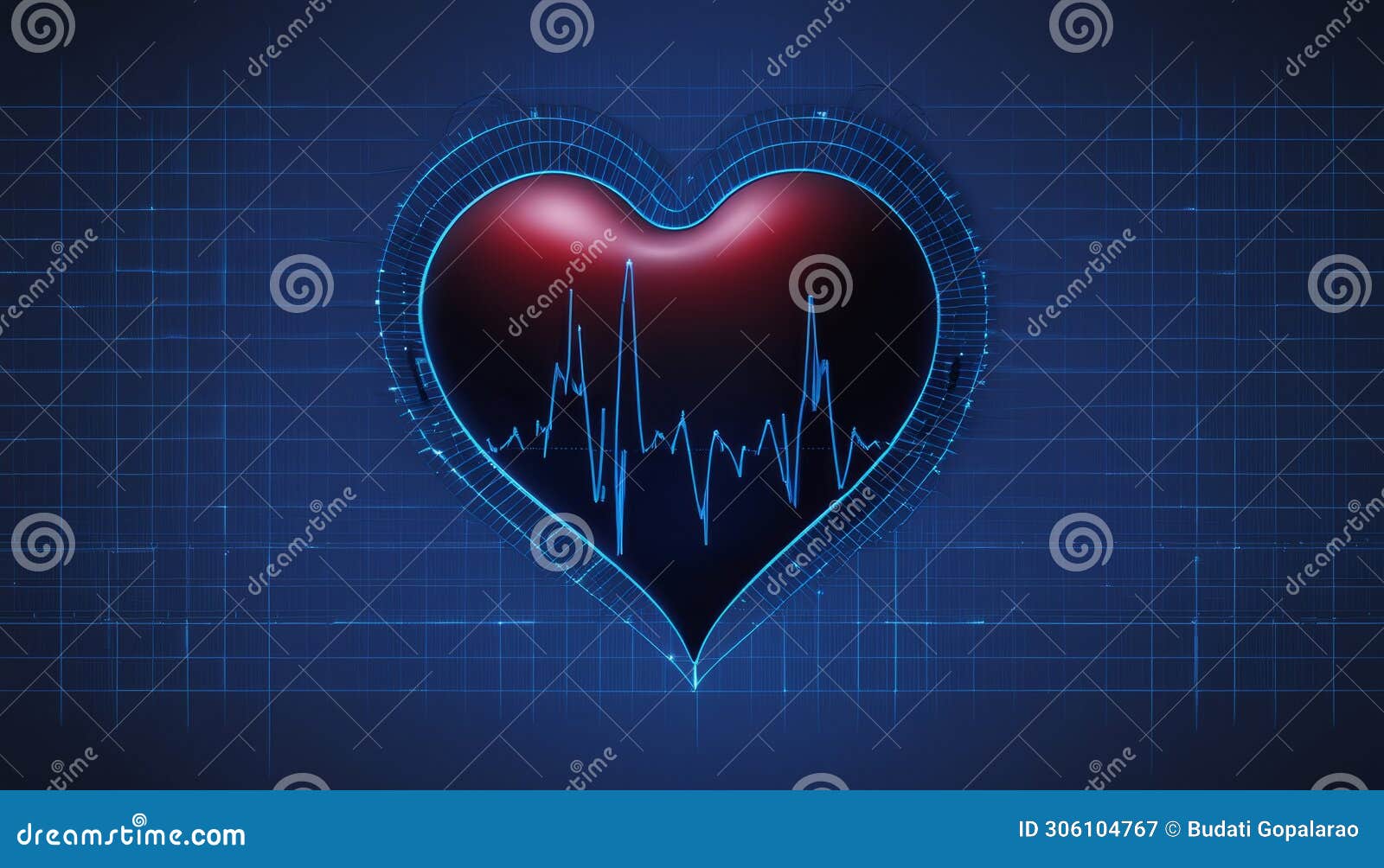A Heart with a Pulse Graph on it Stock Illustration - Illustration of ...