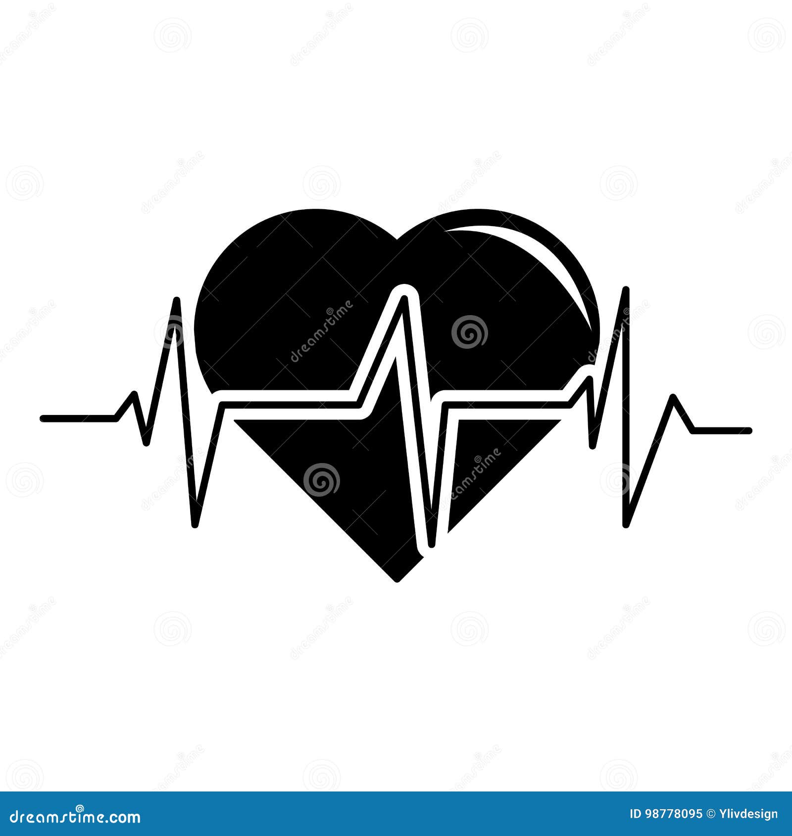 Heart Pulse Icon, Simple Black Style Stock Vector - Illustration of ...