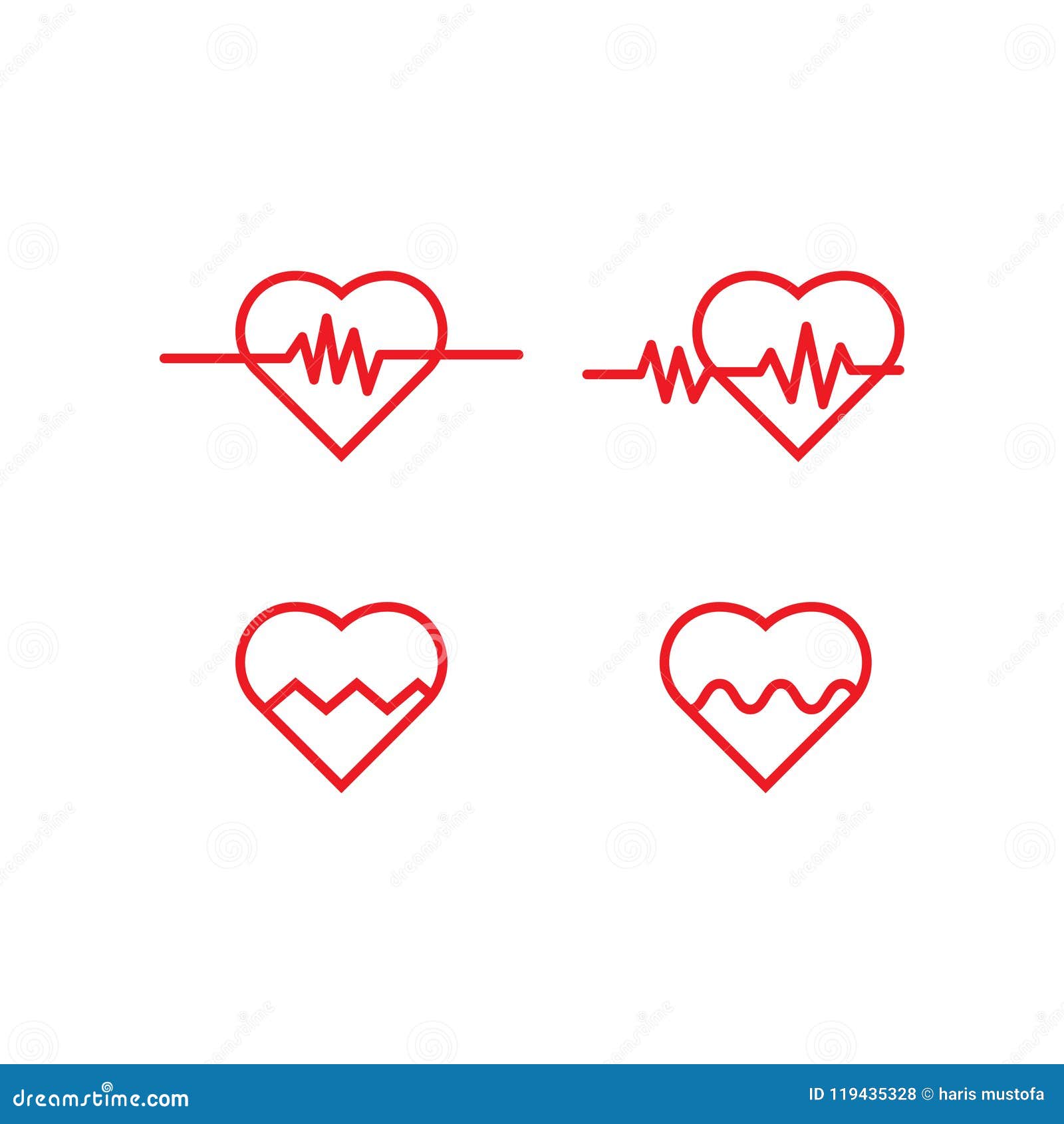 Heart Pulse Logo Icon Template Stock Vector - Illustration of design ...