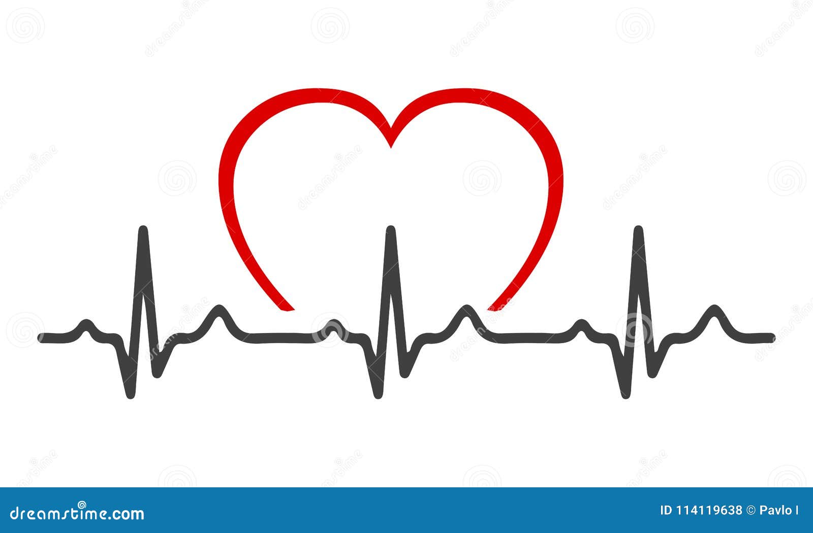 Heart pulse - vector stock vector. Illustration of curve - 114119638