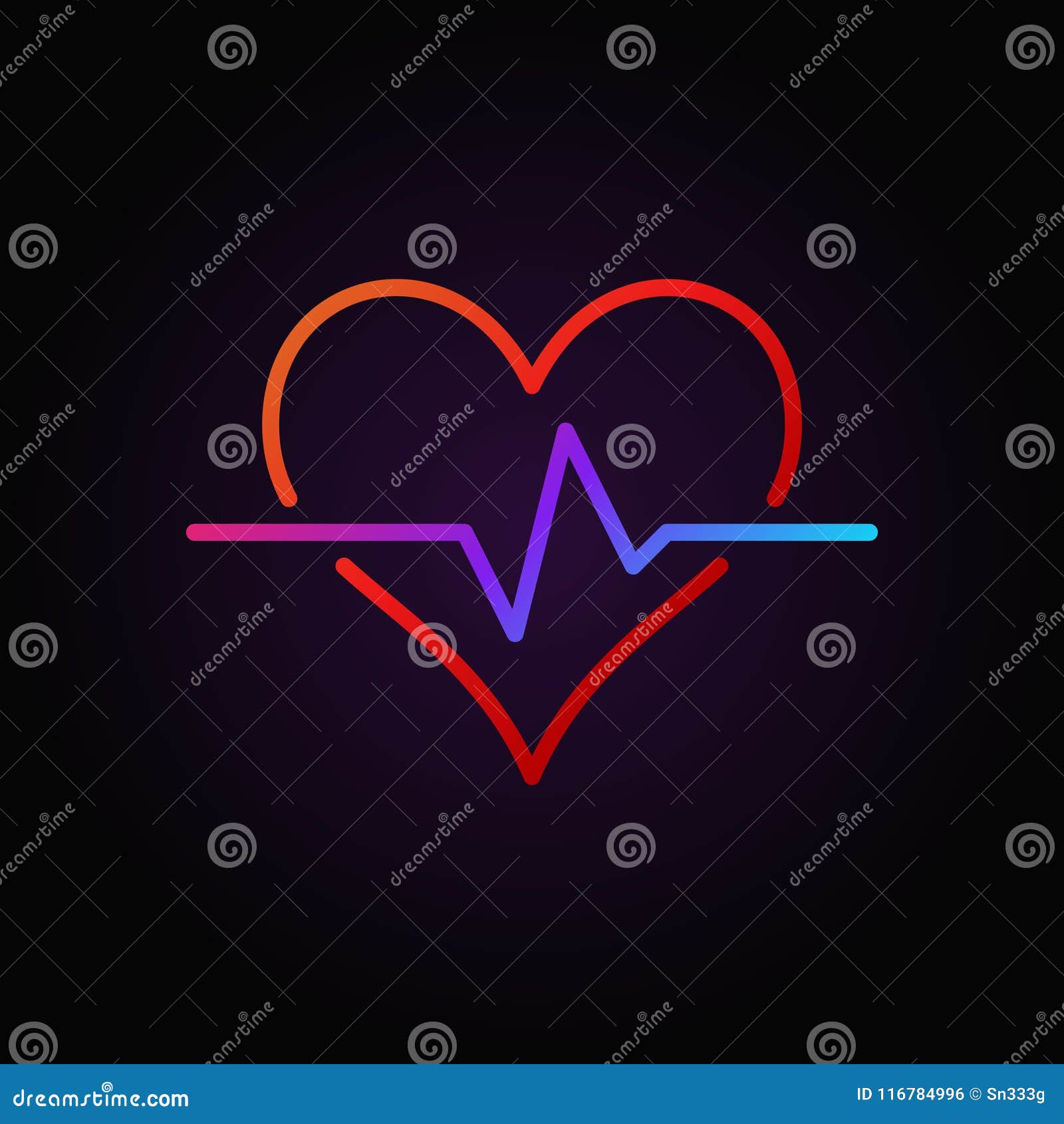 Heart Pulse Vector Colored Outline Icon or Design Element Stock Vector ...
