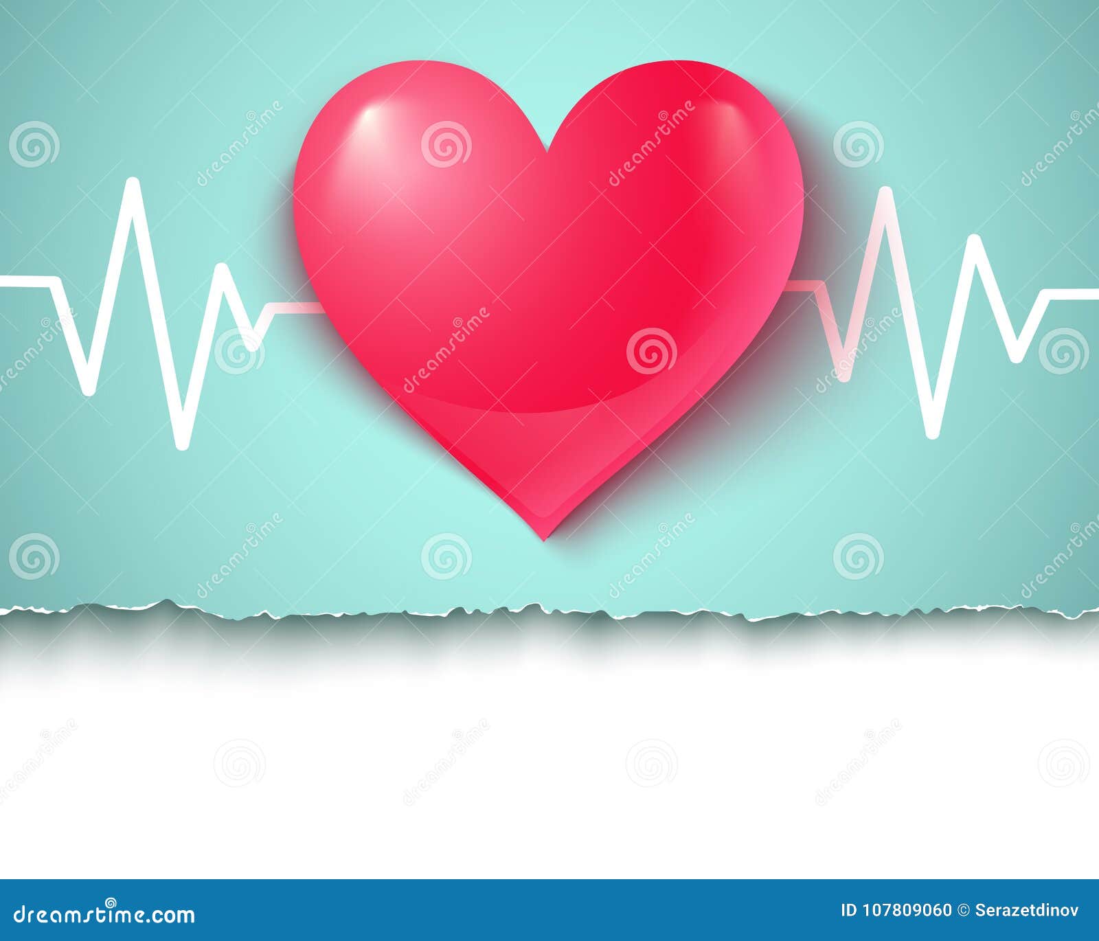 Heart and pulse. stock vector. Illustration of cardiograph - 107809060