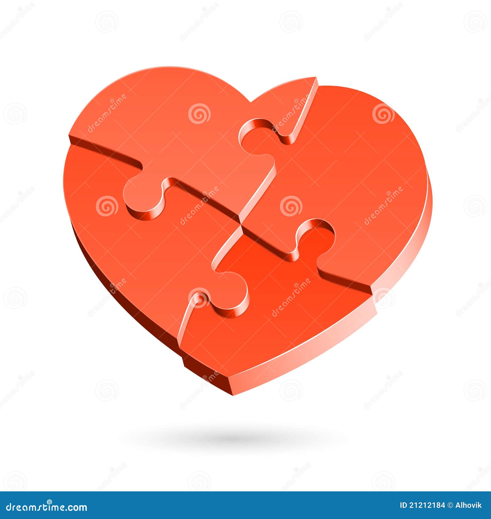 Heart puzzle stock vector. Illustration of broken, join - 21212184
