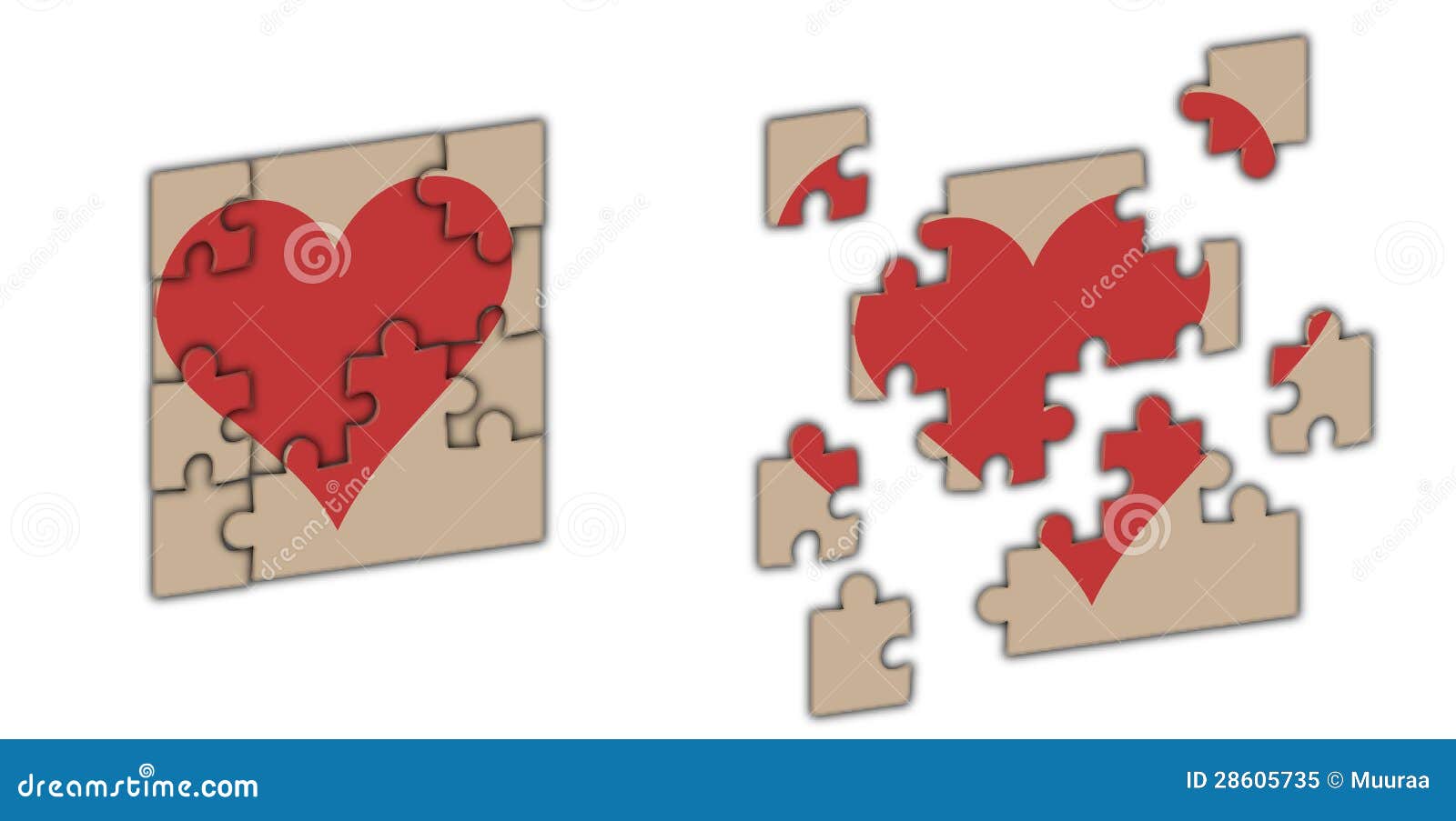 Heart - puzzle stock illustration. Illustration of love - 28605735