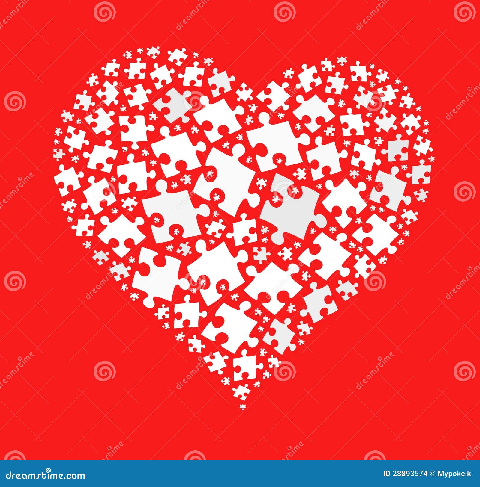 Heart puzzle stock illustration. Illustration of space - 28893574