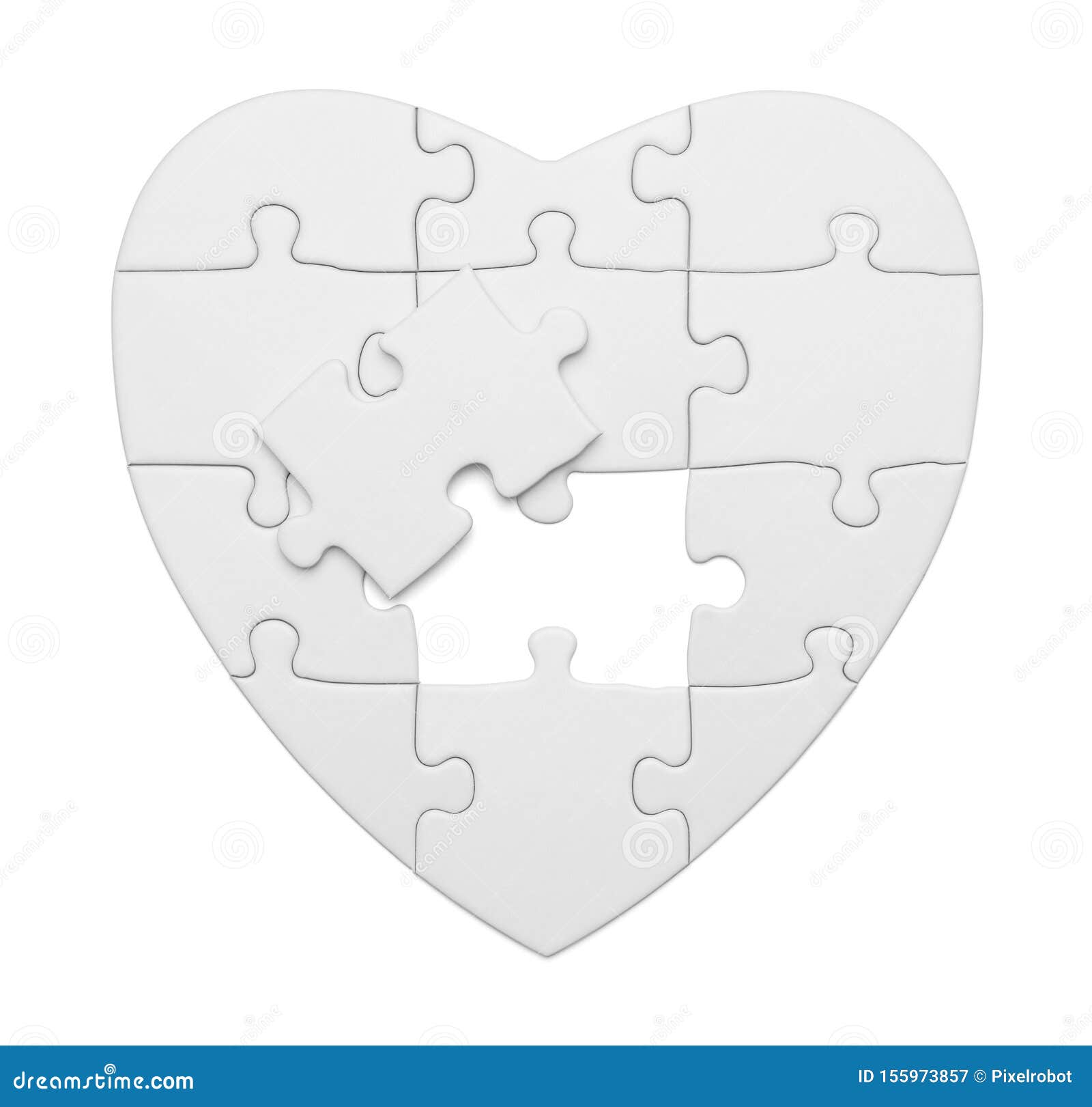 Heart Puzzle with Piece Out Stock Image - Image of heart, pieces: 155973857