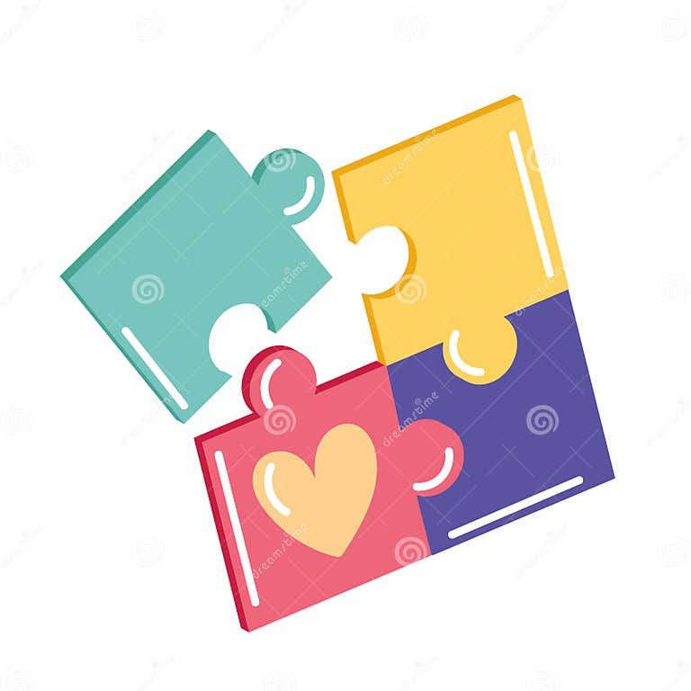 Heart In Puzzle Pieces Stock Vector Illustration Of Shape 284006422