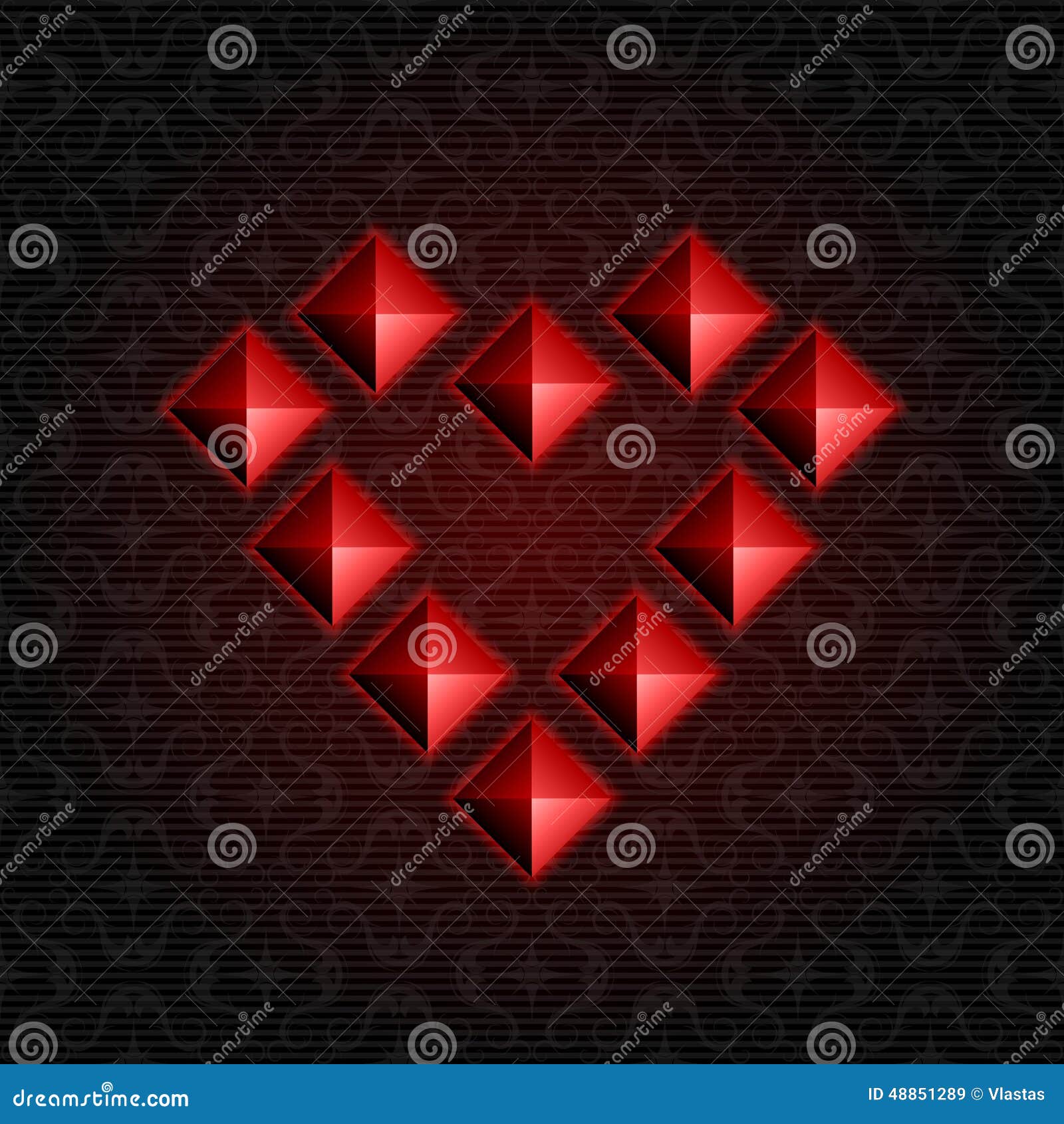 Heart Pyramids stock illustration. Illustration of shiny - 48851289