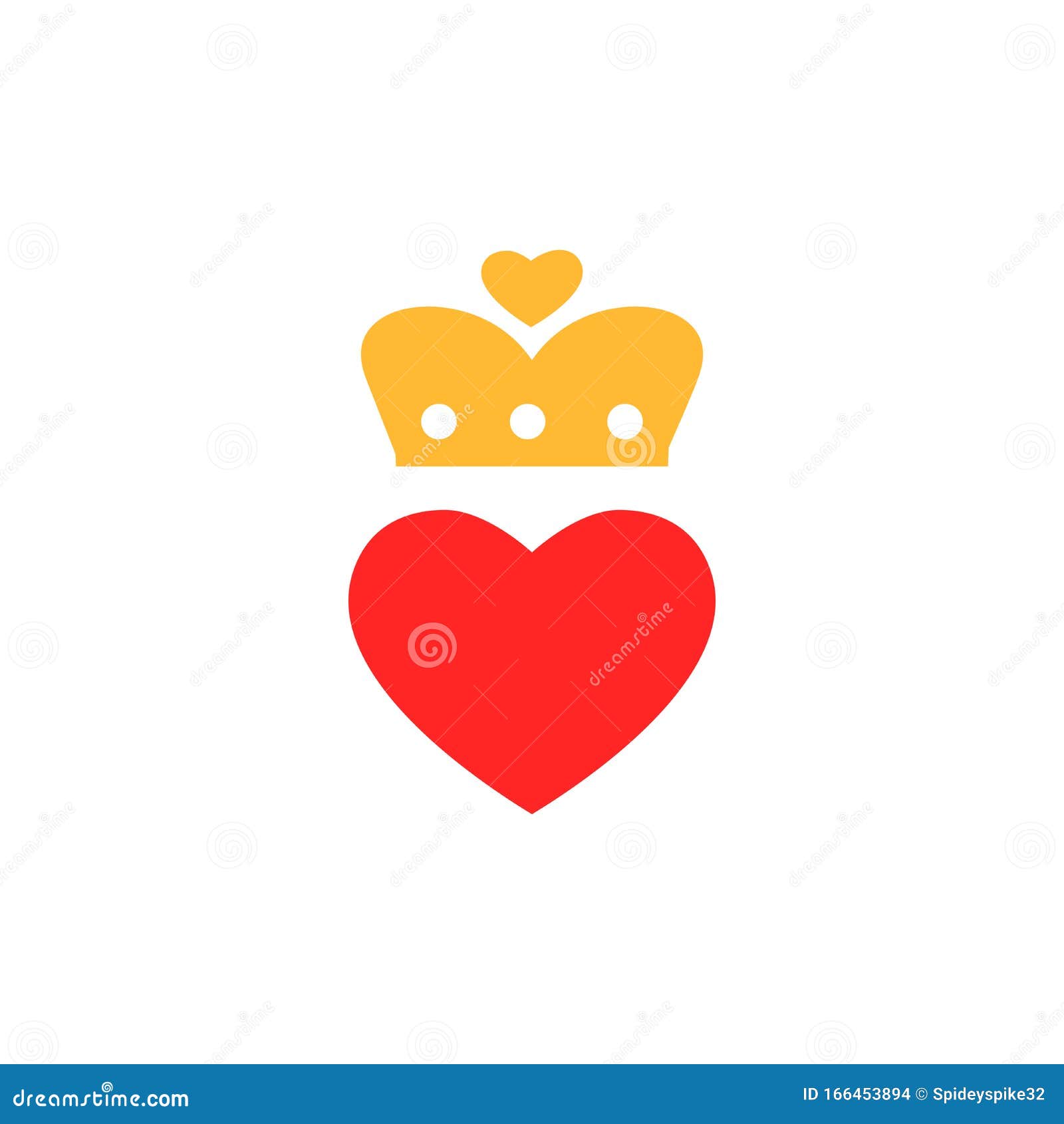 Heart Queen with Golden Crown. Isolated Vector Illustration Stock ...