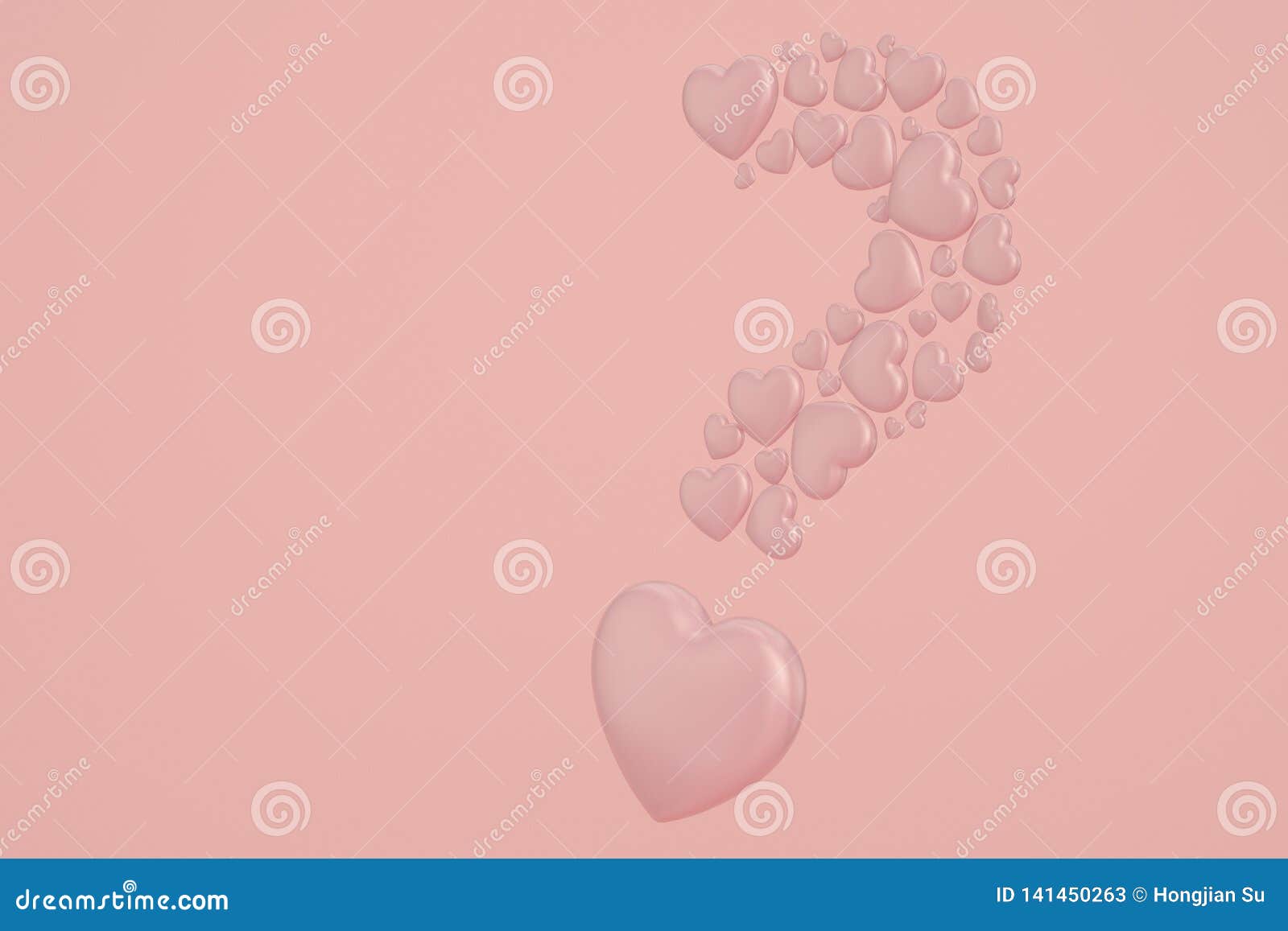 Heart and Question Mark Isolated on White Background 3D Illustration ...