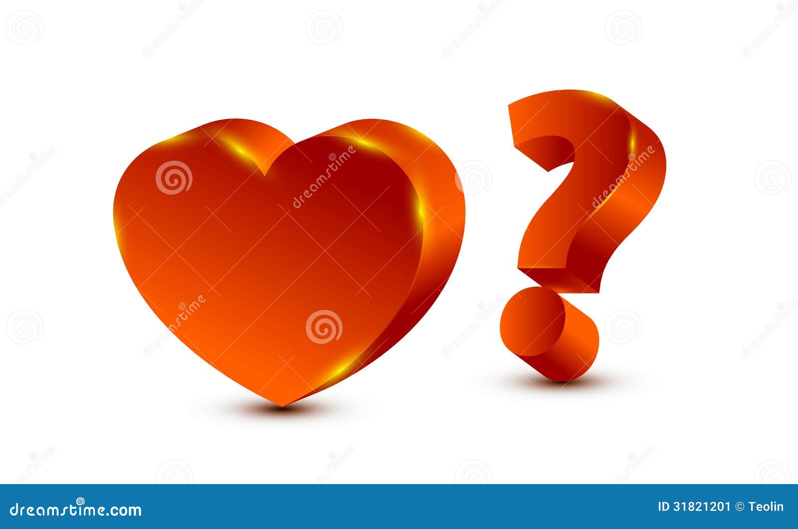 Heart And Question Mark Cartoon Vector | CartoonDealer.com #31821201