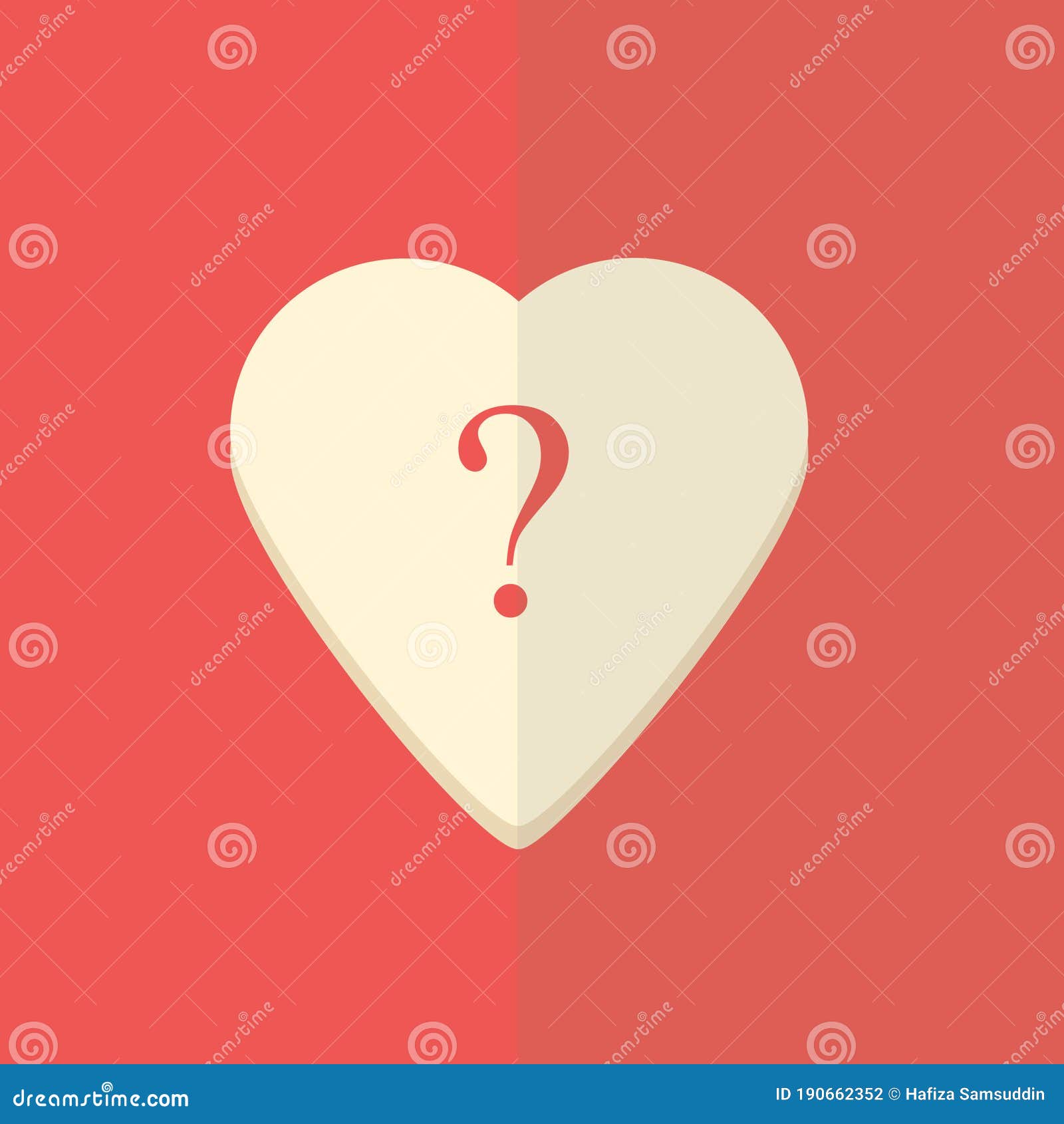 Heart with Question Mark. Vector Illustration Decorative Design Stock Vector - Illustration of ...