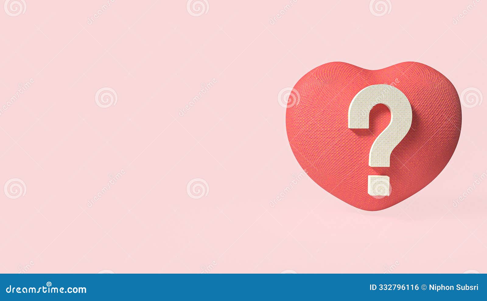 The Heart and Question Symbol for Love or Abstract Concept 3d Rendering ...