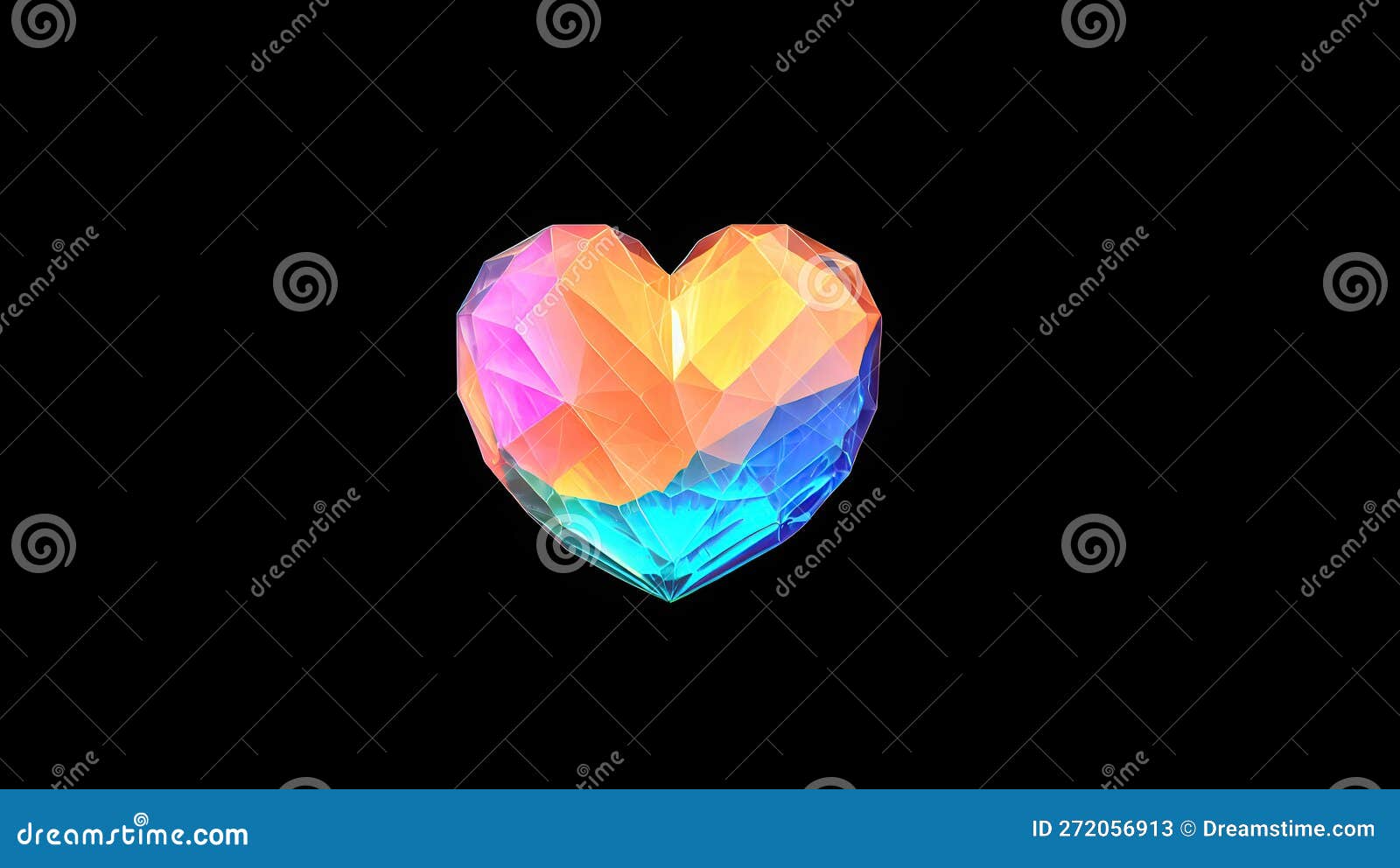 Heart of Rainbow Diamond stock illustration. Illustration of iridescent ...