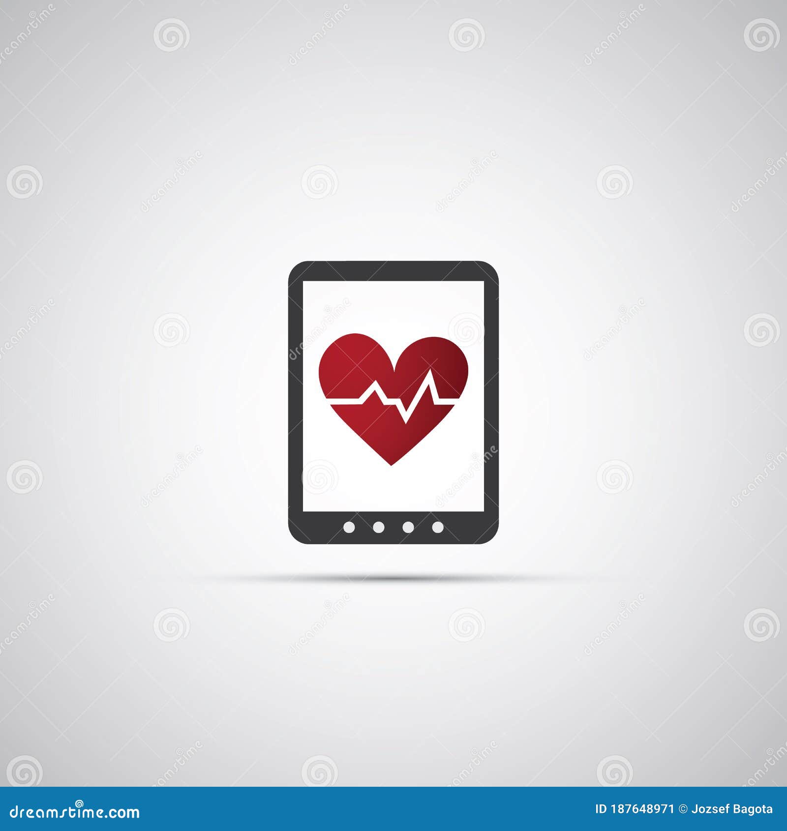Heart Rate Counter App Icon for Mobile Devices - Vector Illustration ...