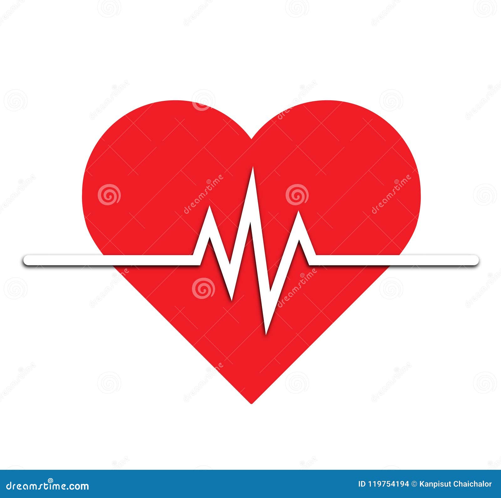 Heart Rate Icon Health Monitor Red Heart Rate Stock Illustration