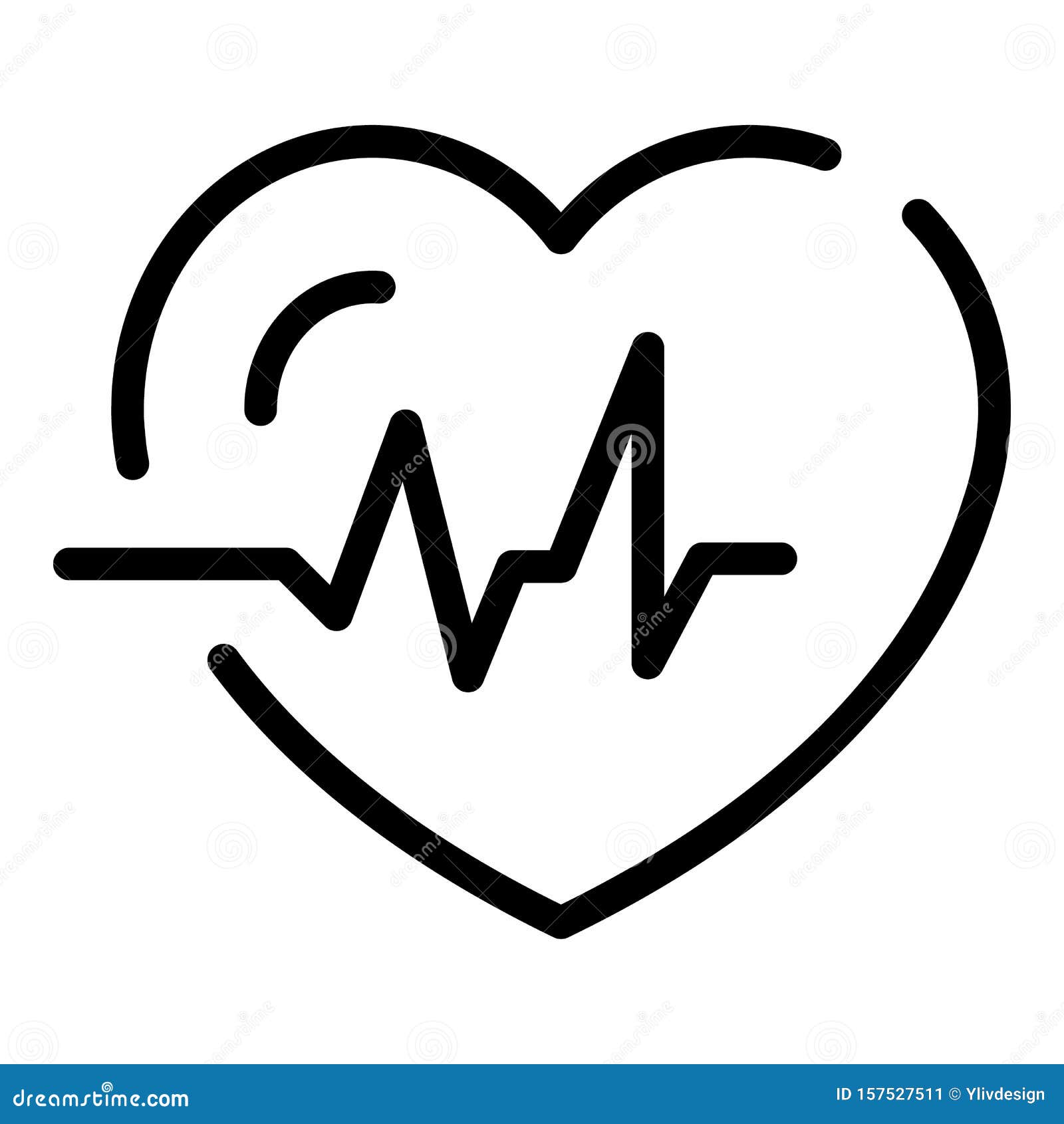 Heart Rate Icon, Outline Style Stock Vector - Illustration of passion ...