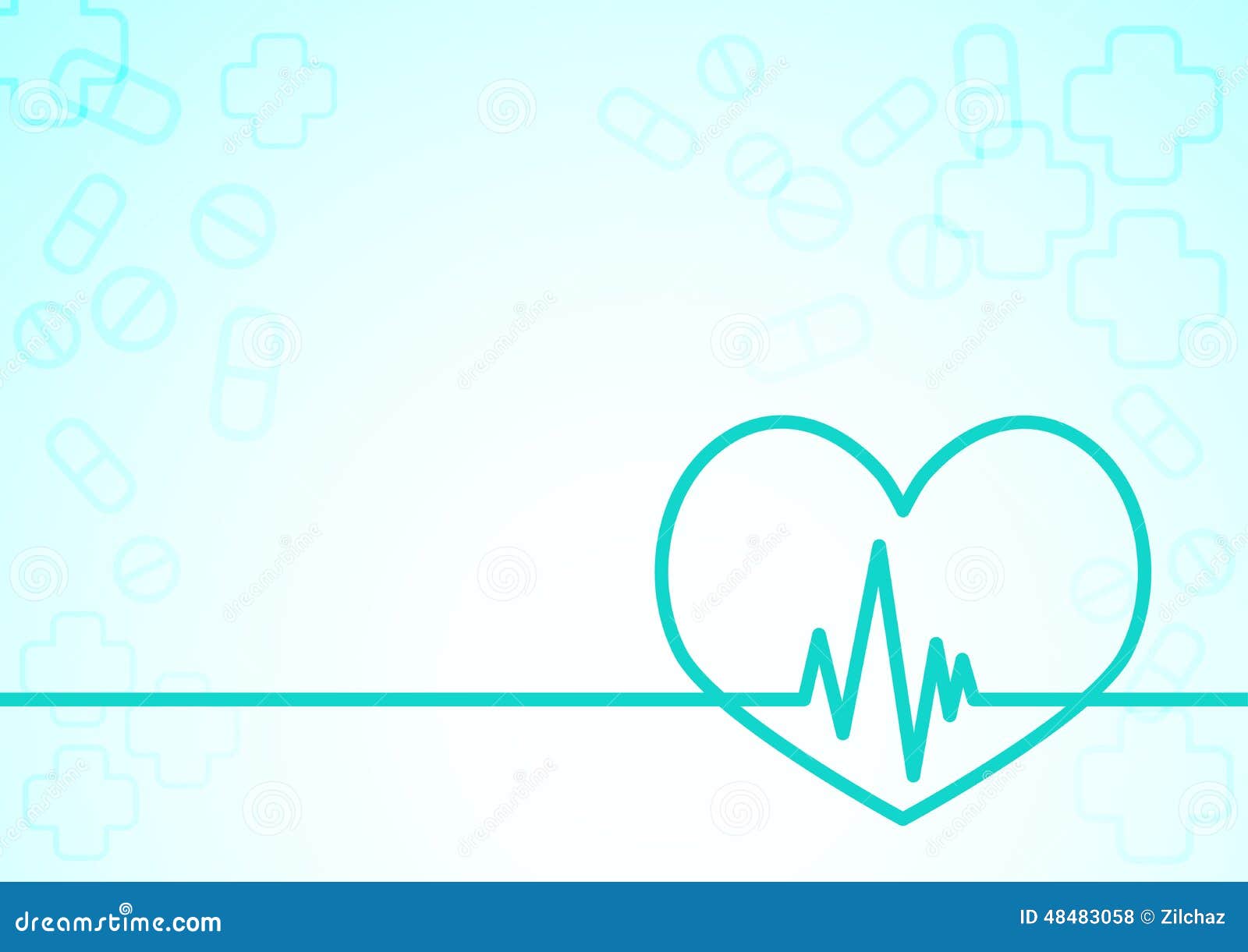 Heart rate line background stock vector. Illustration of pattern - 48483058