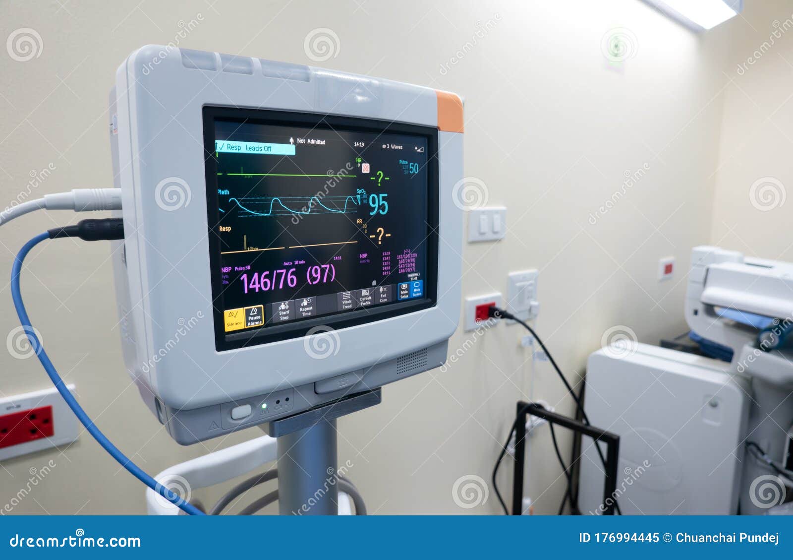 Heart Rate Monitor at Patient Room, a Medical Monitor Displaying Vital ... Heart Rate Monitor at Patient Room, a Medical Monitor Displaying Vital ...