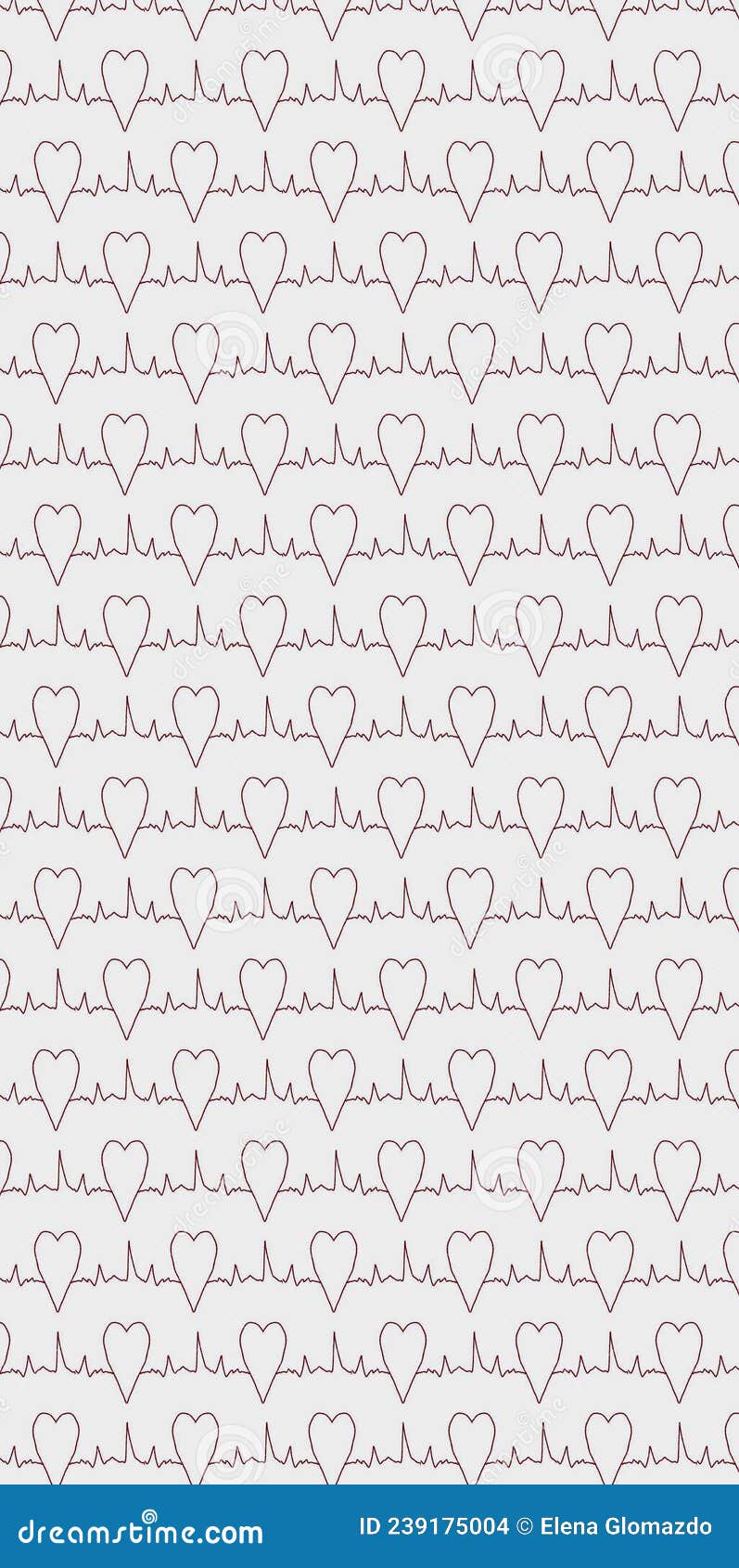 Heart Rate Pattern on a White Background Stock Illustration ...