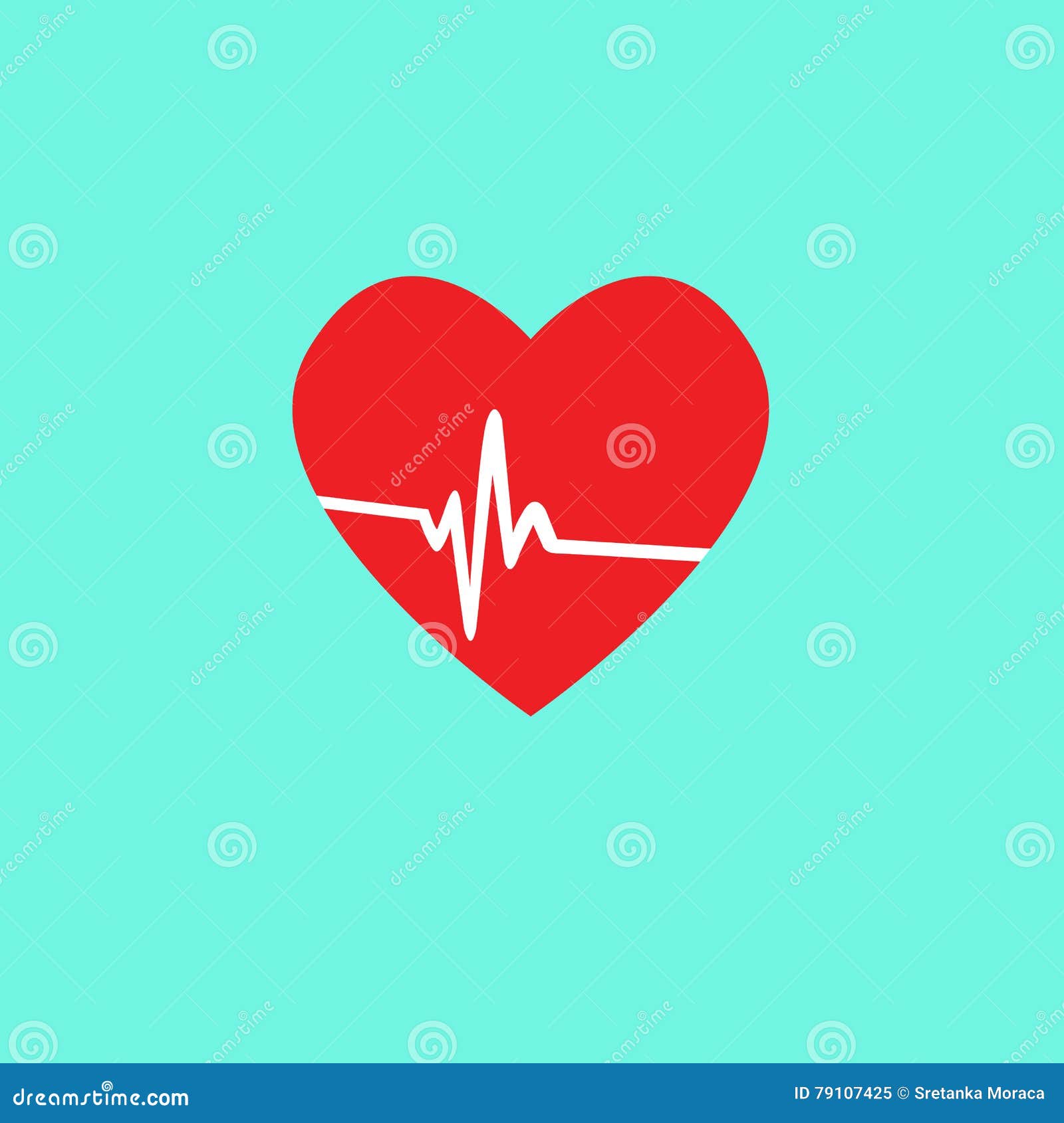 Heart Rate Pulse Icon Medical Vector Illustration Blue Background ...