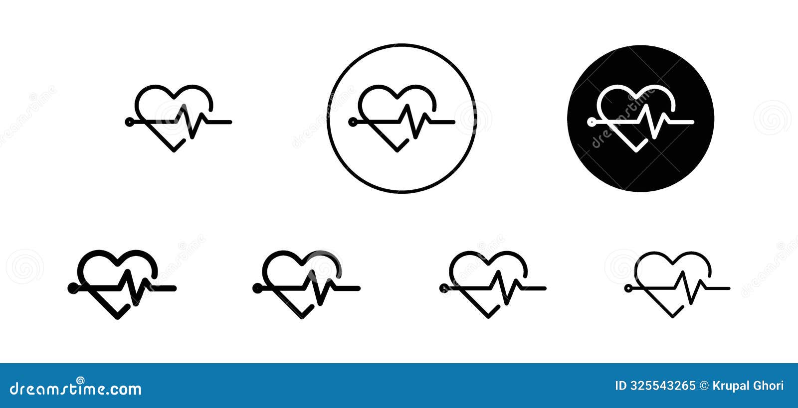 Heart Rate Pulse Icon Vector Set Collection for Web Stock Vector ...