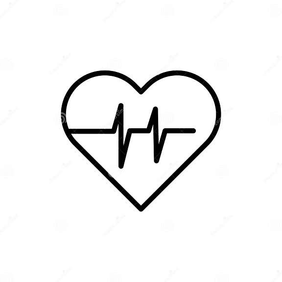 Heart rate pulse icon stock vector. Illustration of pictogram - 338268354