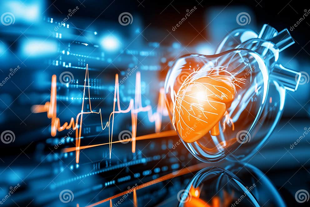 A Heart Rate Signal Morphing into a Series of Computer Code Stock ...