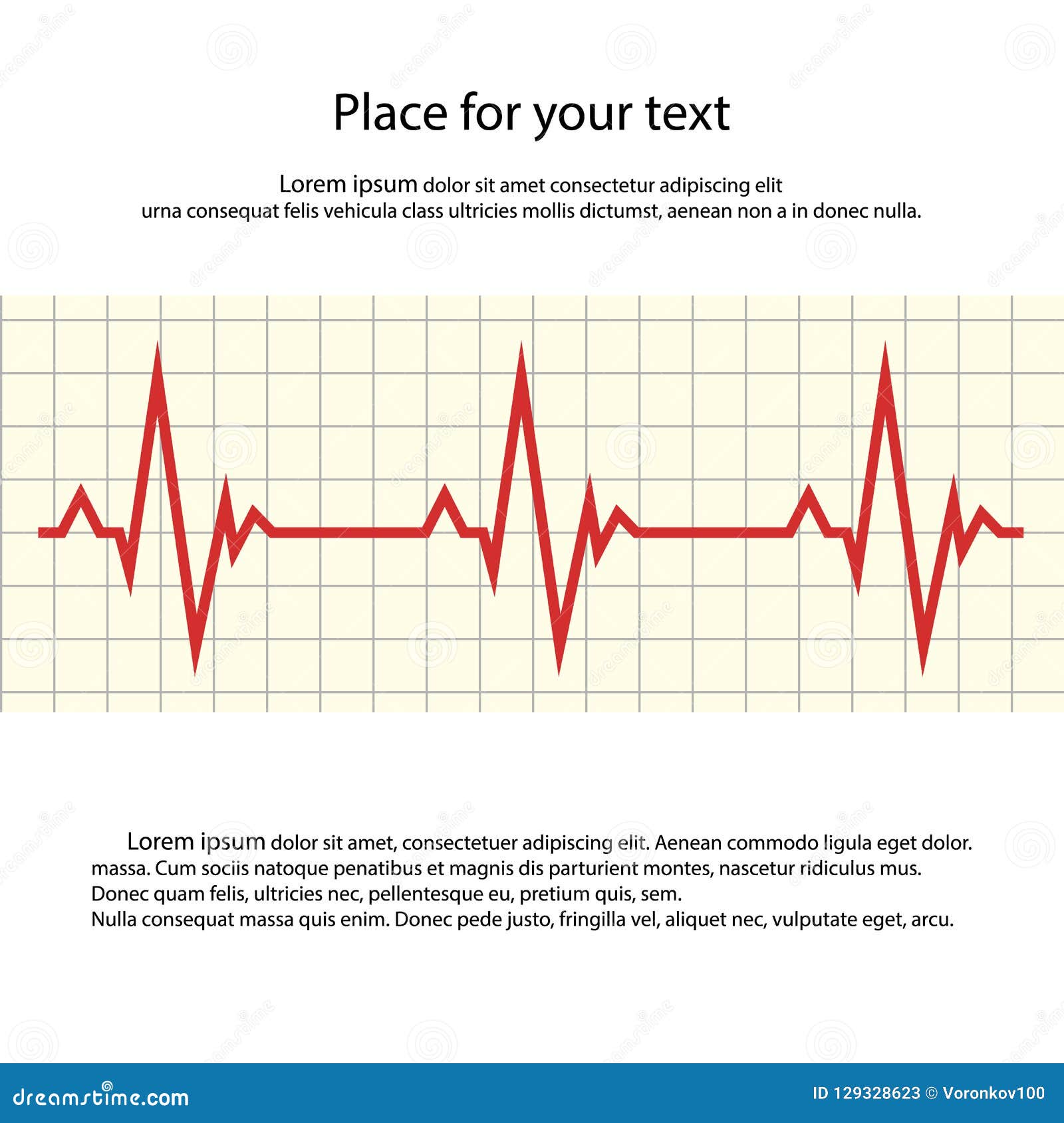 Heart Rate. Vector Cardiogram with Space for Your Text Stock Vector ...