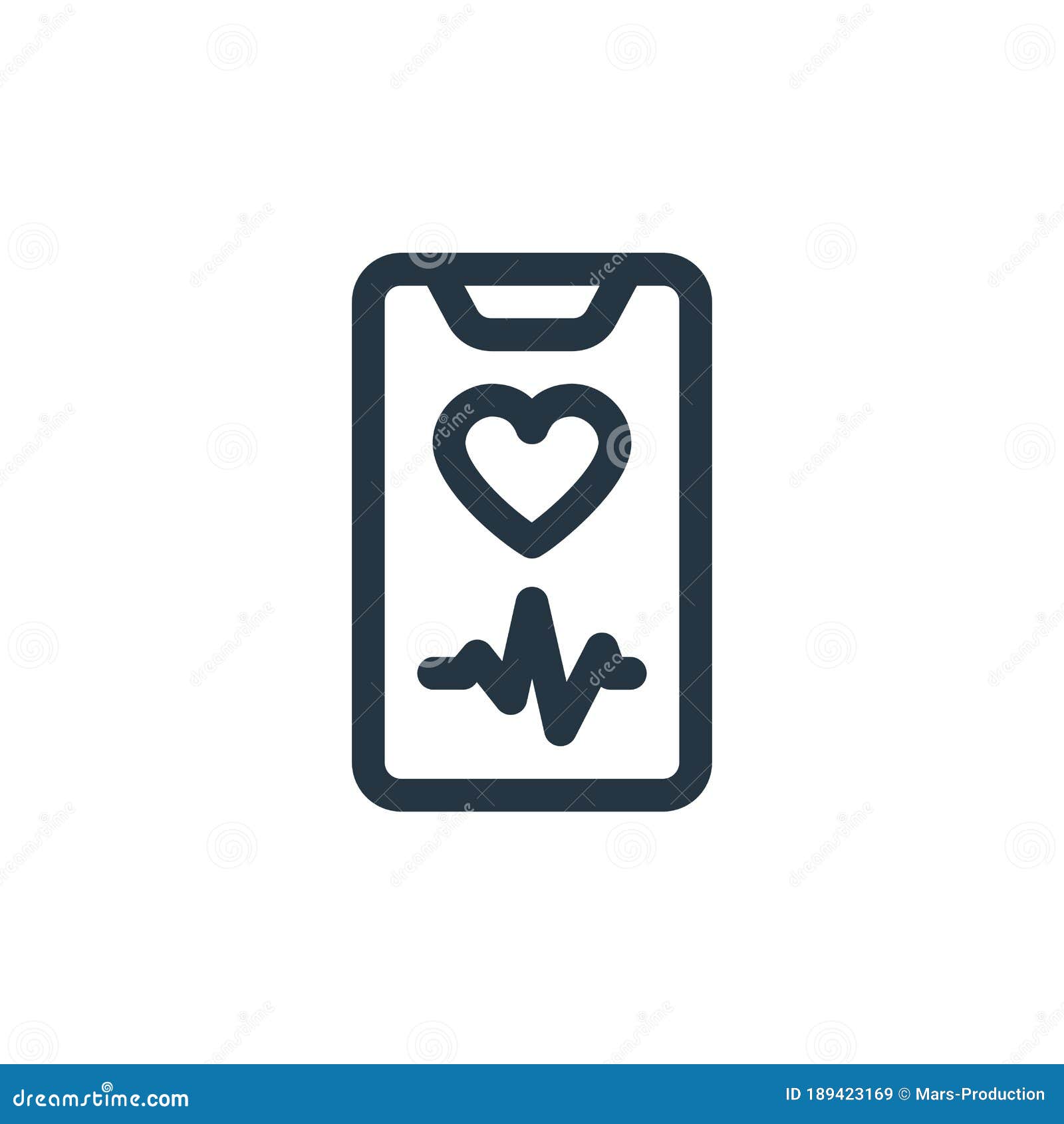 Heart Rate Vector Icon Isolated on White Background. Outline, Thin Line ...