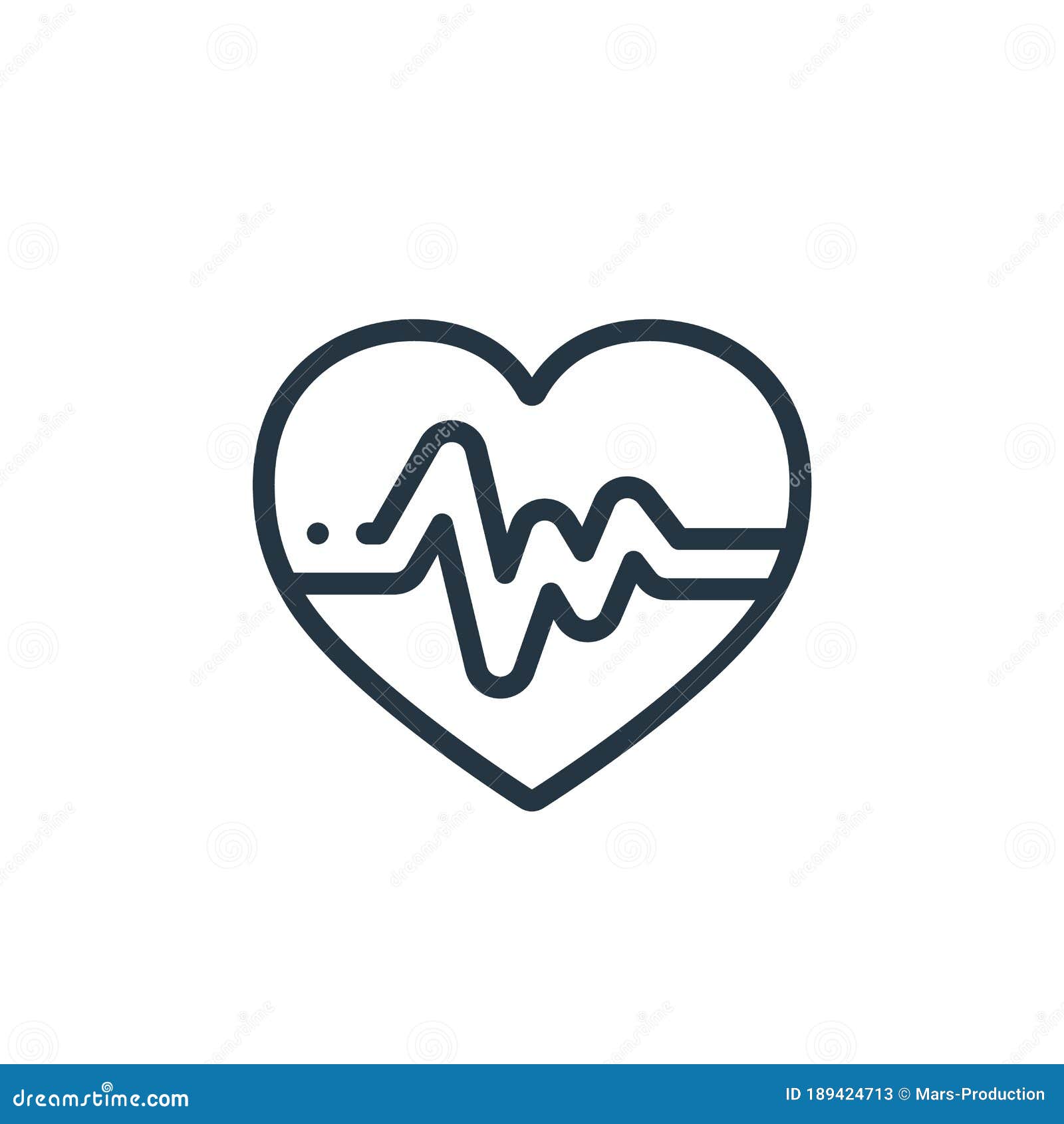 Heart Rate Vector Icon Isolated on White Background. Outline, Thin Line ...