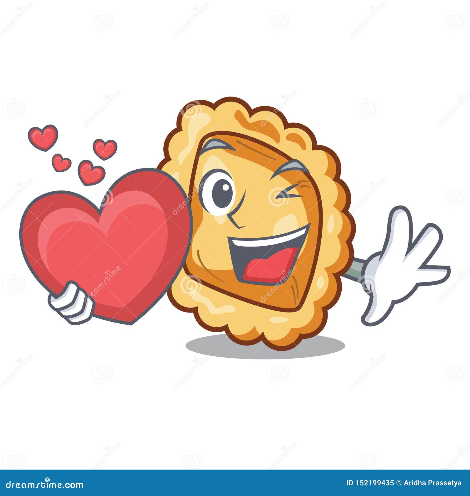 With Heart Ravioli Isolated with in the Character Stock Vector ...