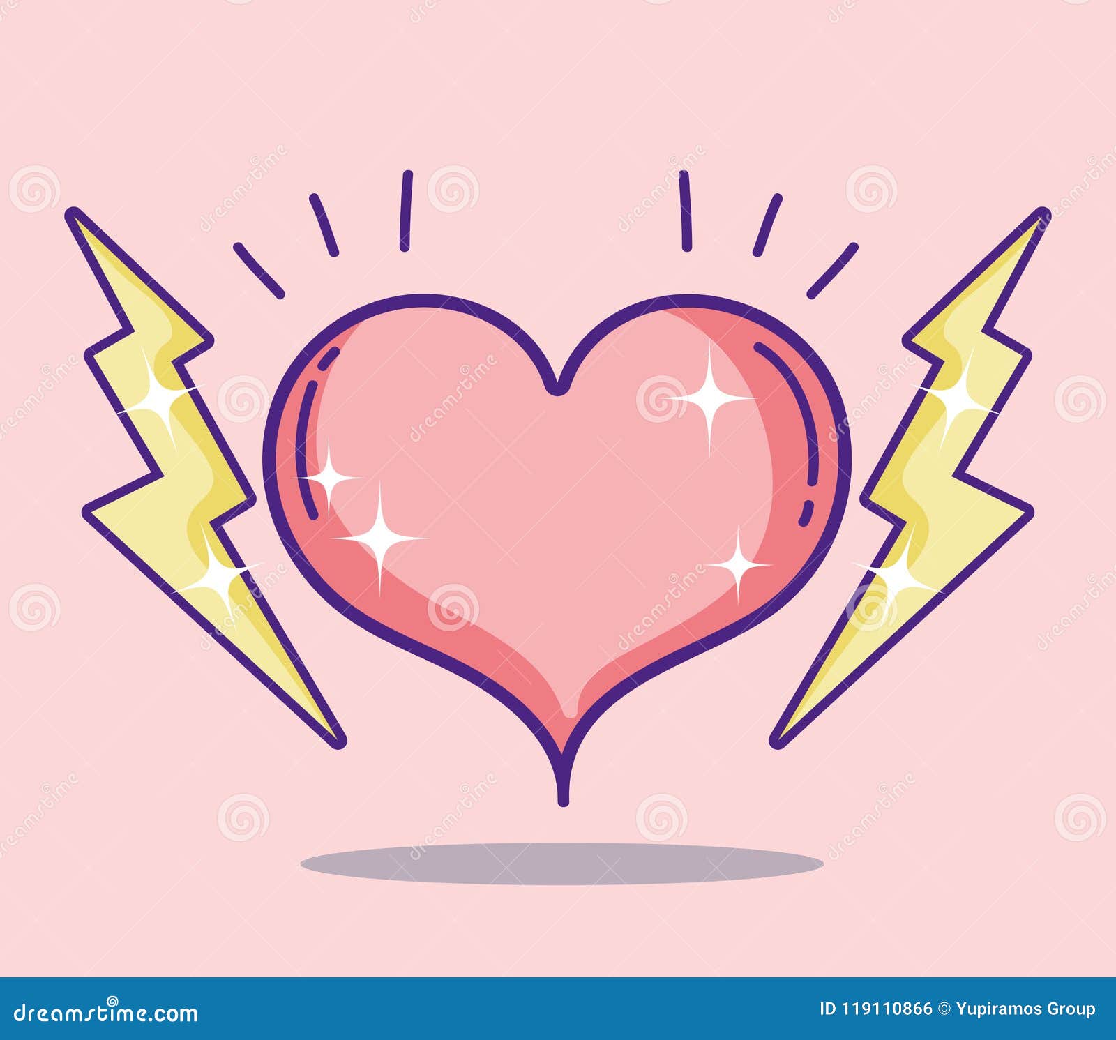 Heart and rays stock vector. Illustration of beautiful - 119110866