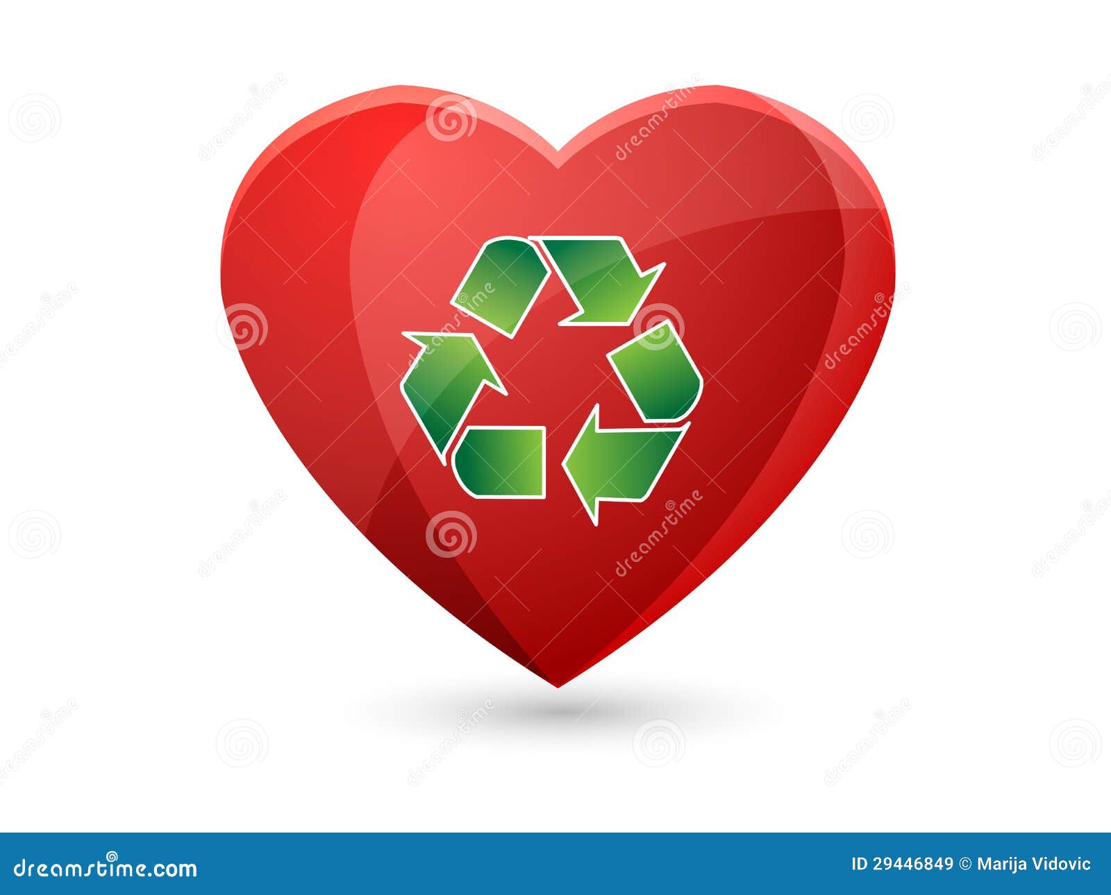 Heart with recycle symbol stock vector. Illustration of conservation ...