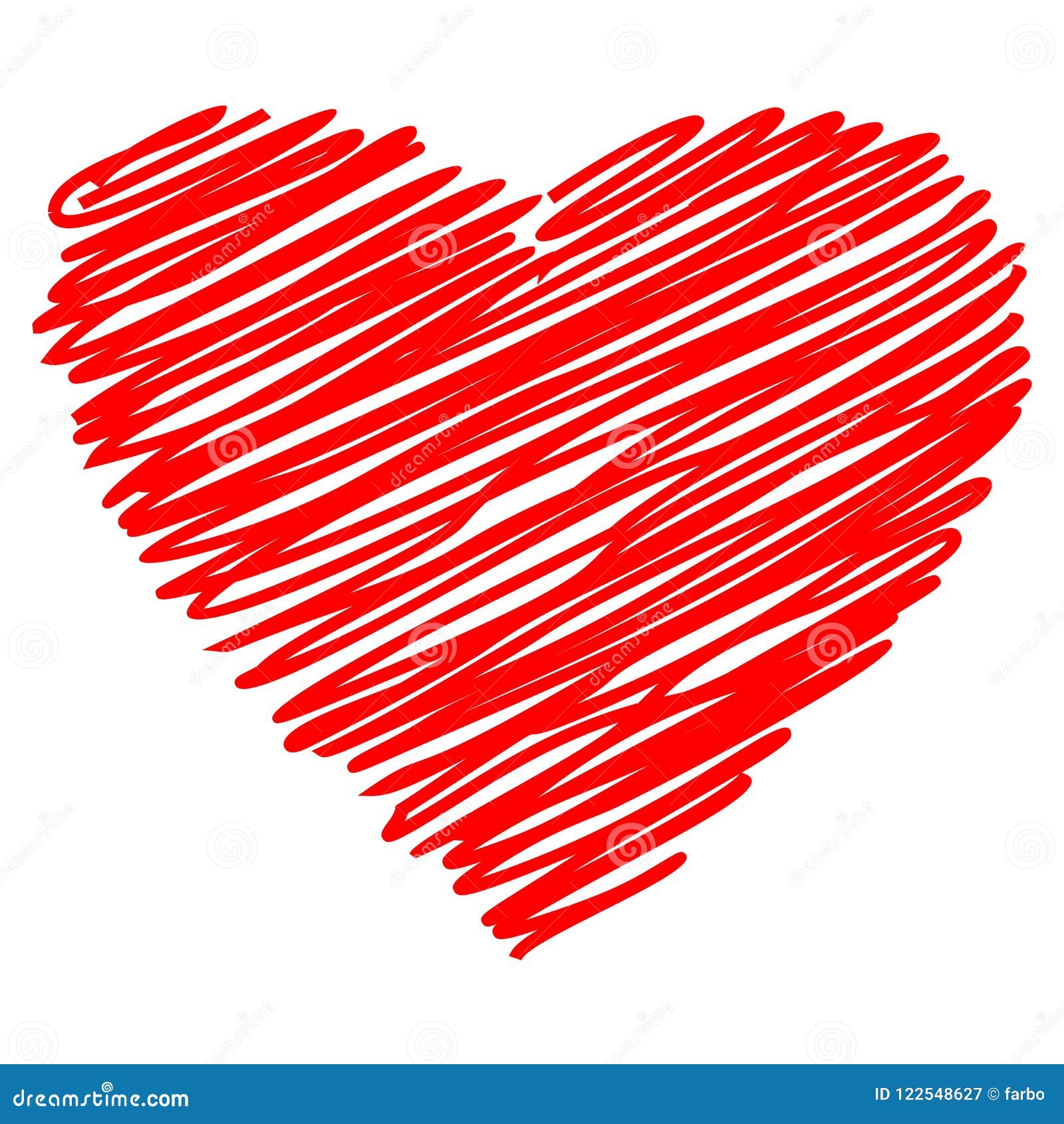 Heart Red Hand Drawn Sketch Vector Stock Vector - Illustration of hand ...