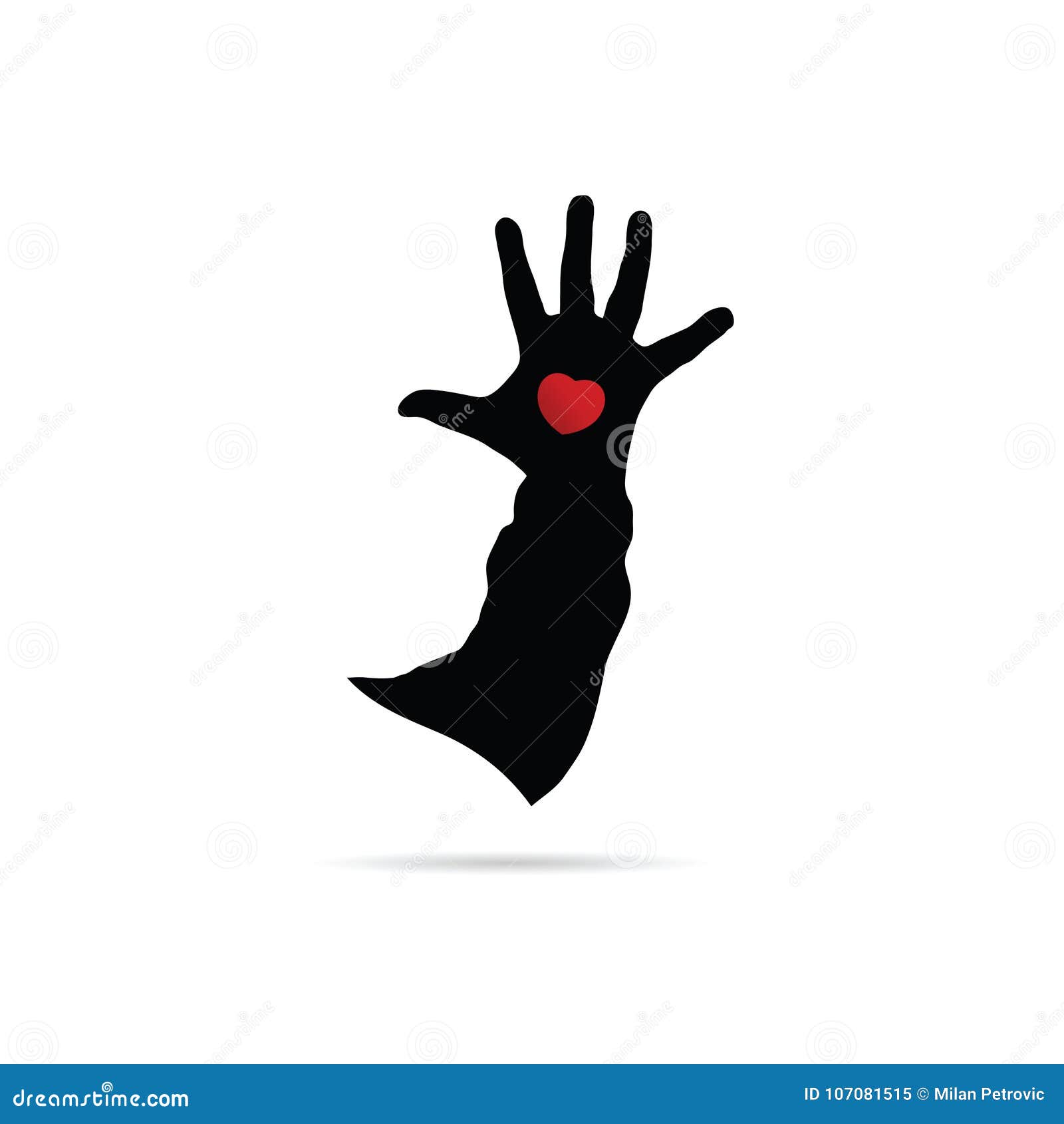 Heart Red in Hand Illustration Stock Vector - Illustration of design ...