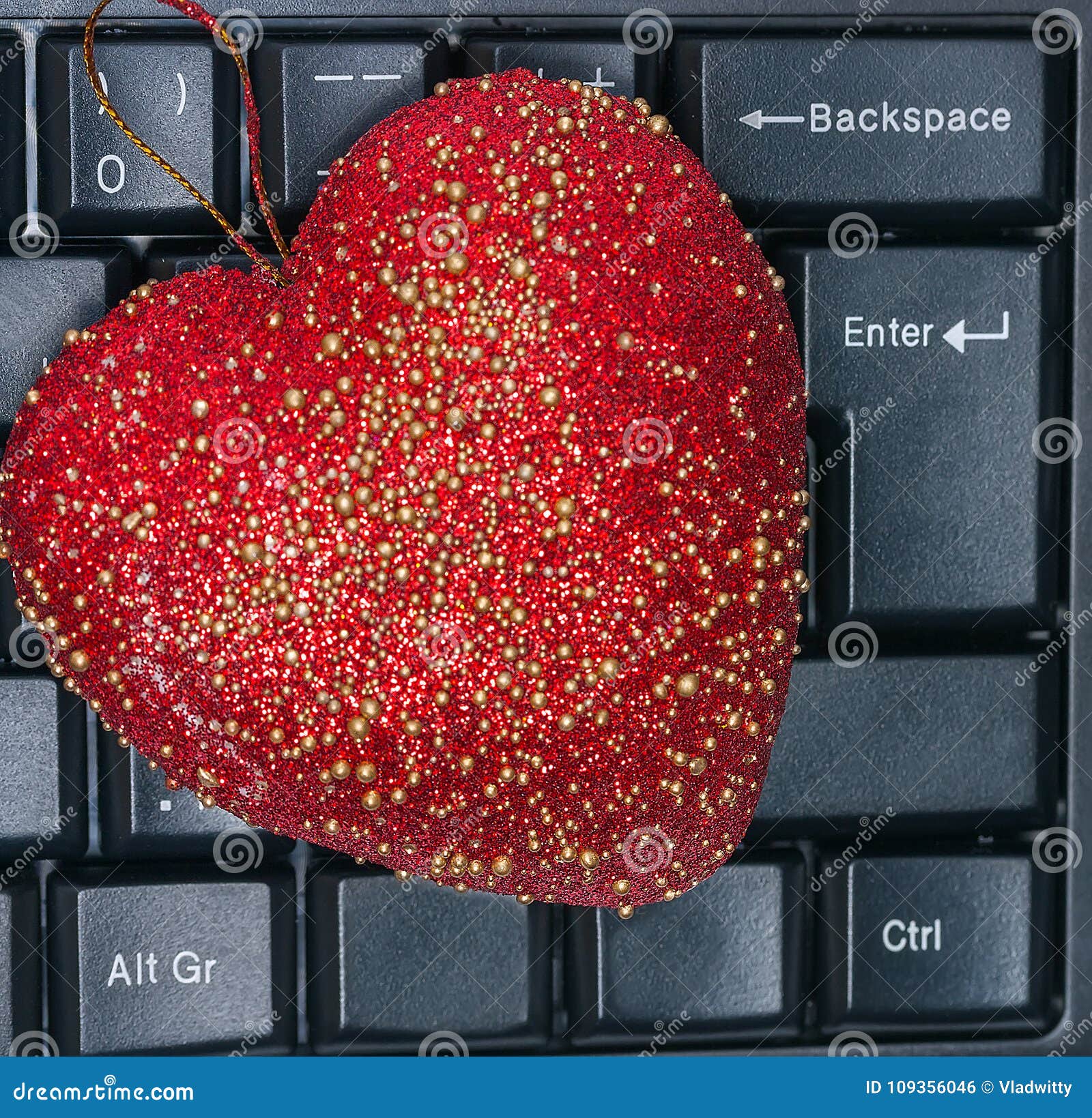 Heart Red Love on Computer Keyboard Stock Photo - Image of electronic ...