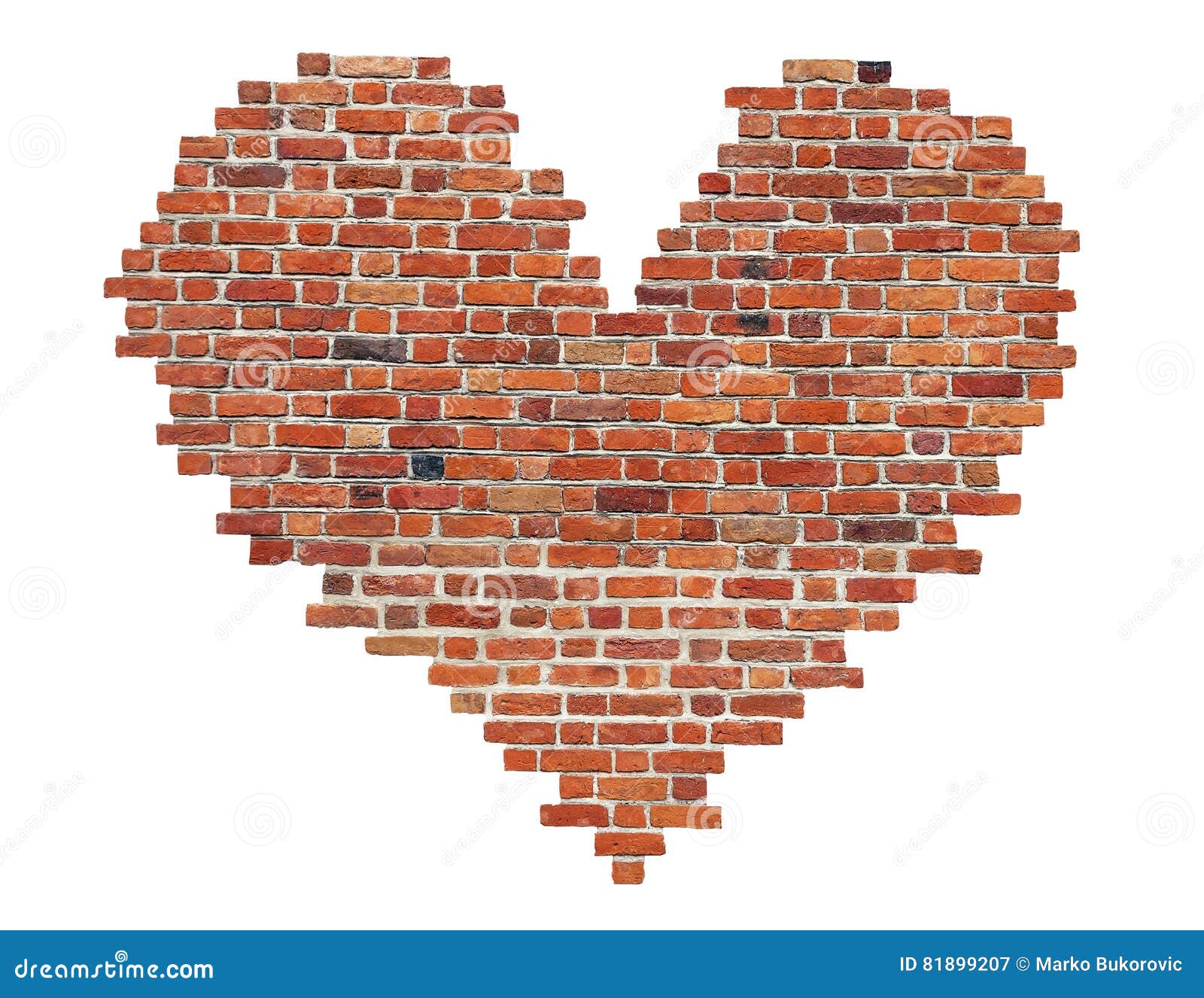 Heart of Red Old Brick Like a Symbol of Love Stock Image - Image of ...
