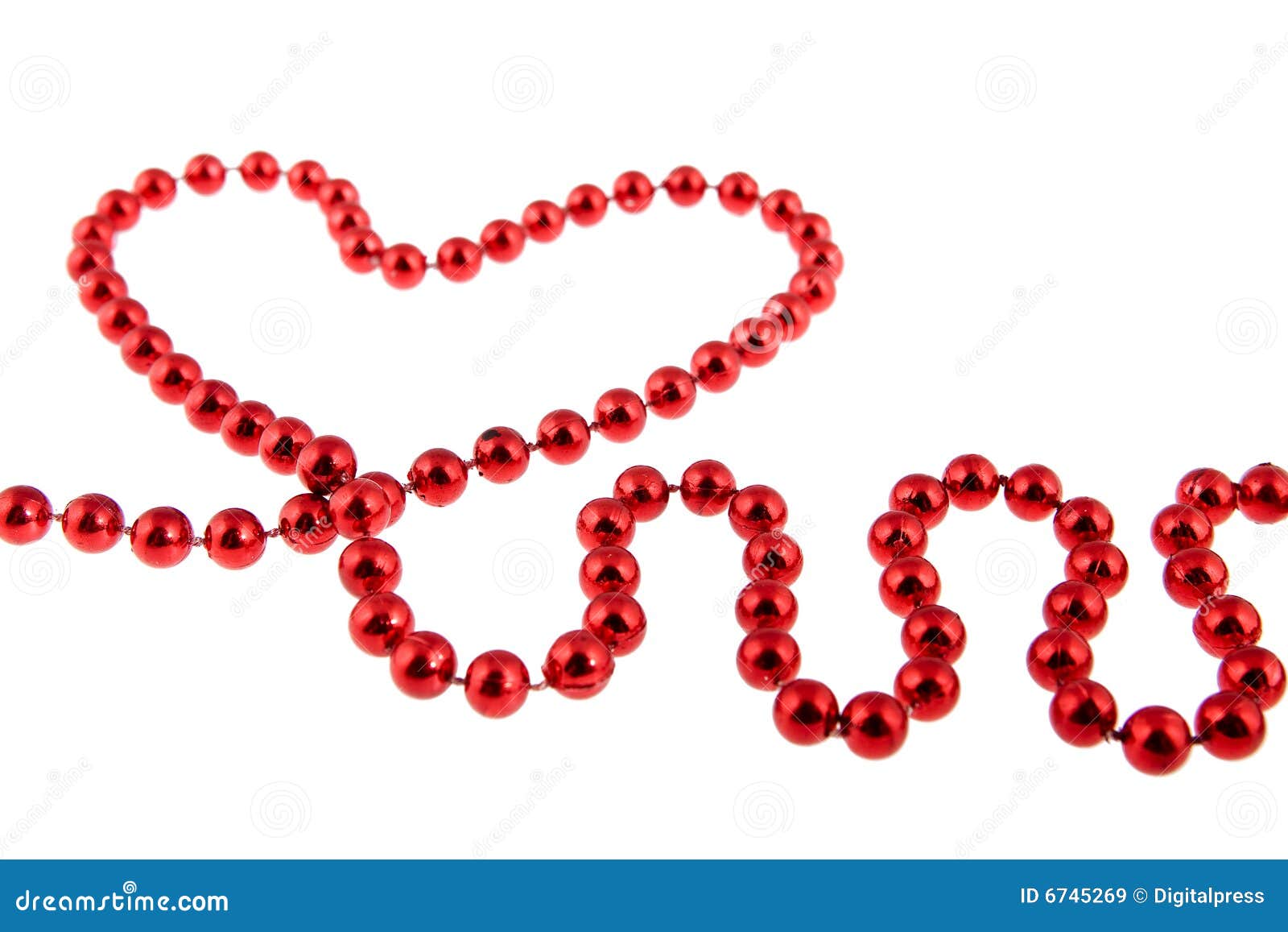 Heart from a Red Pearl Necklace Stock Image - Image of love, romantic ...