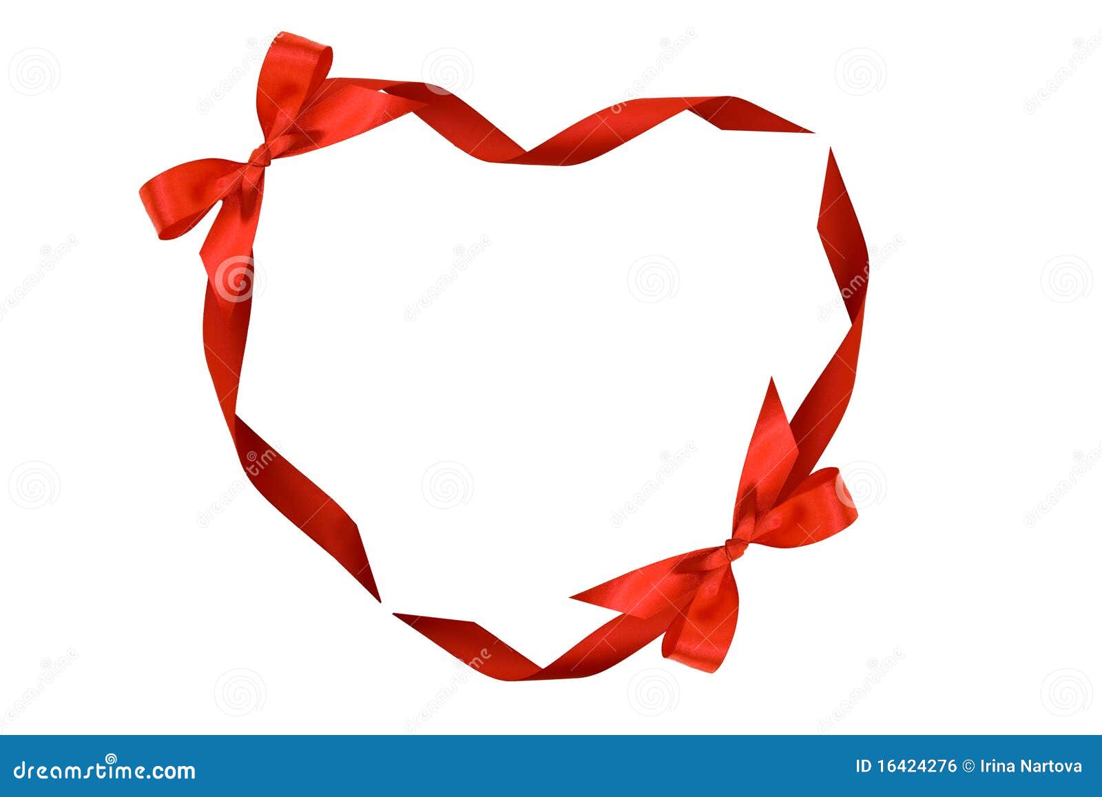 Heart from Red Ribbons and Bows Stock Photo - Image of cute ...