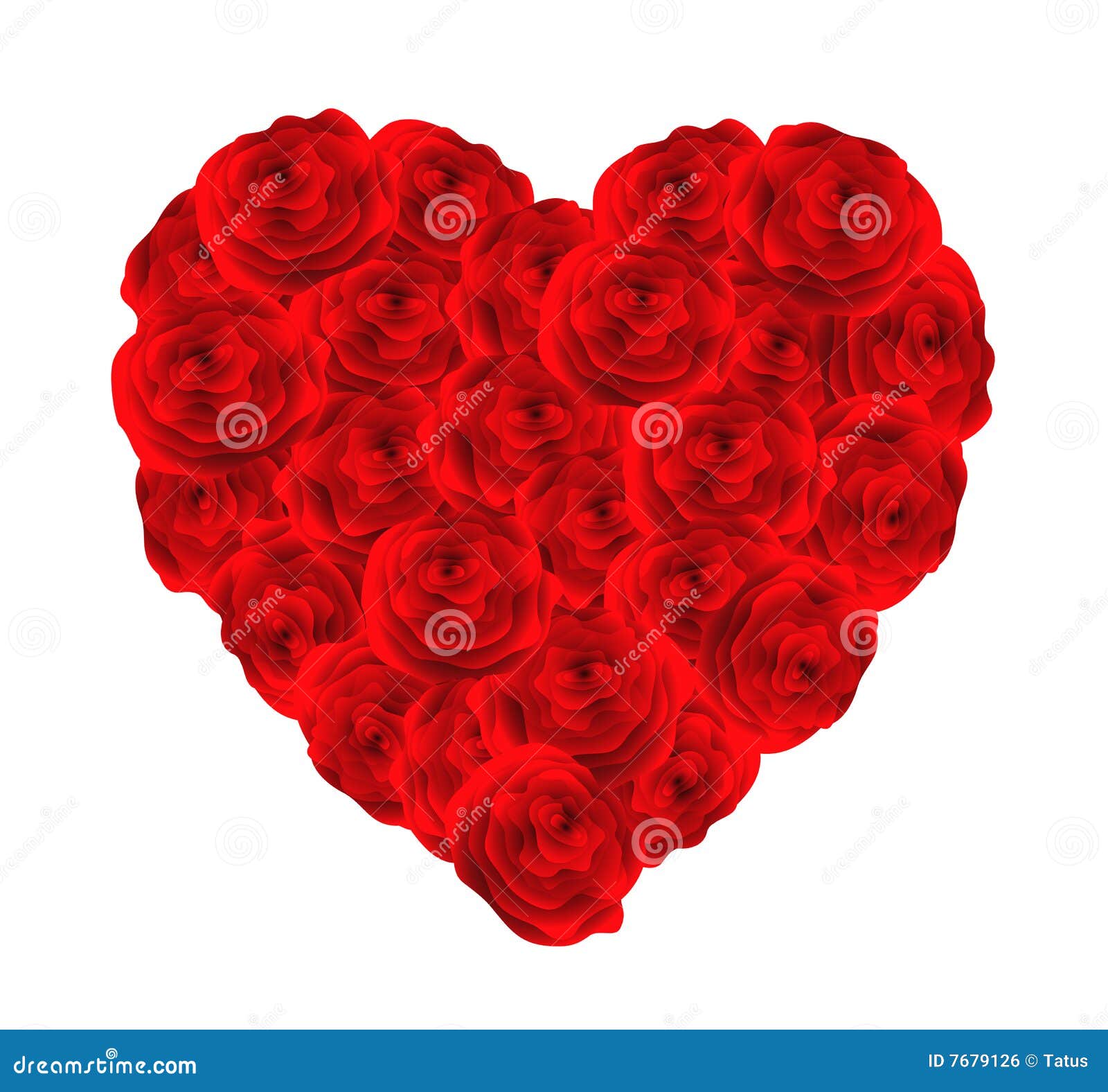 Heart of red roses. stock vector. Illustration of heart - 7679126