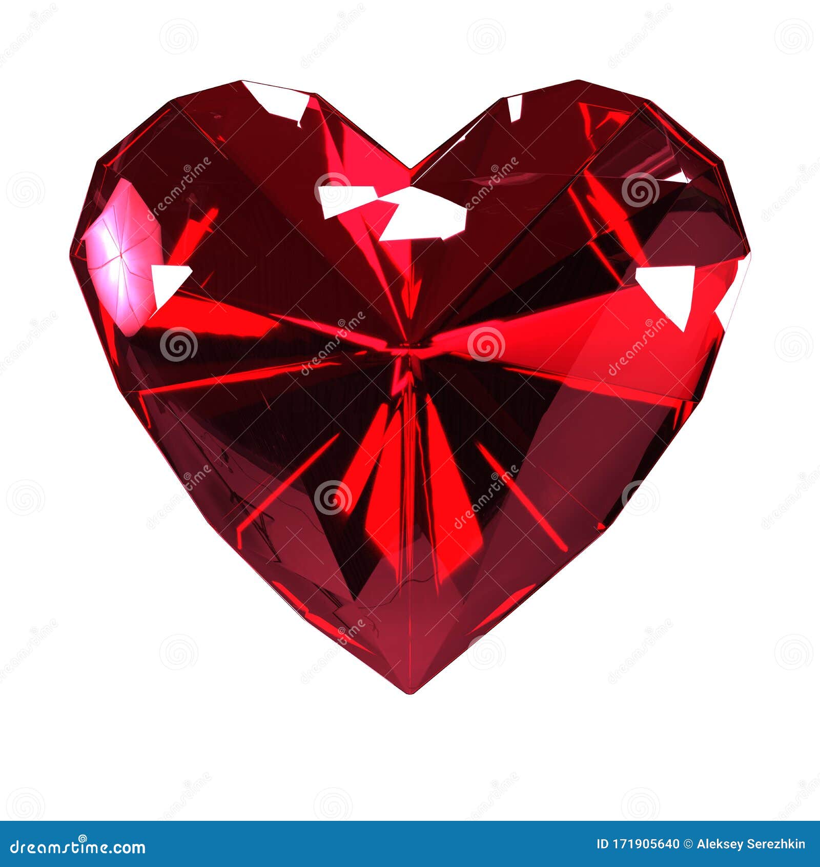 The Heart of the Red Ruby on a White Background. Isolate Stock ...