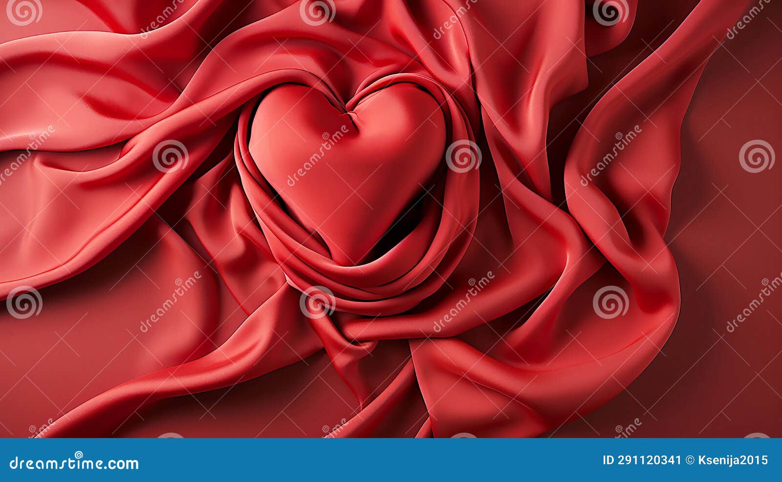 Heart Red Silk Fabric, Wedding Love Stock Illustration - Illustration ...