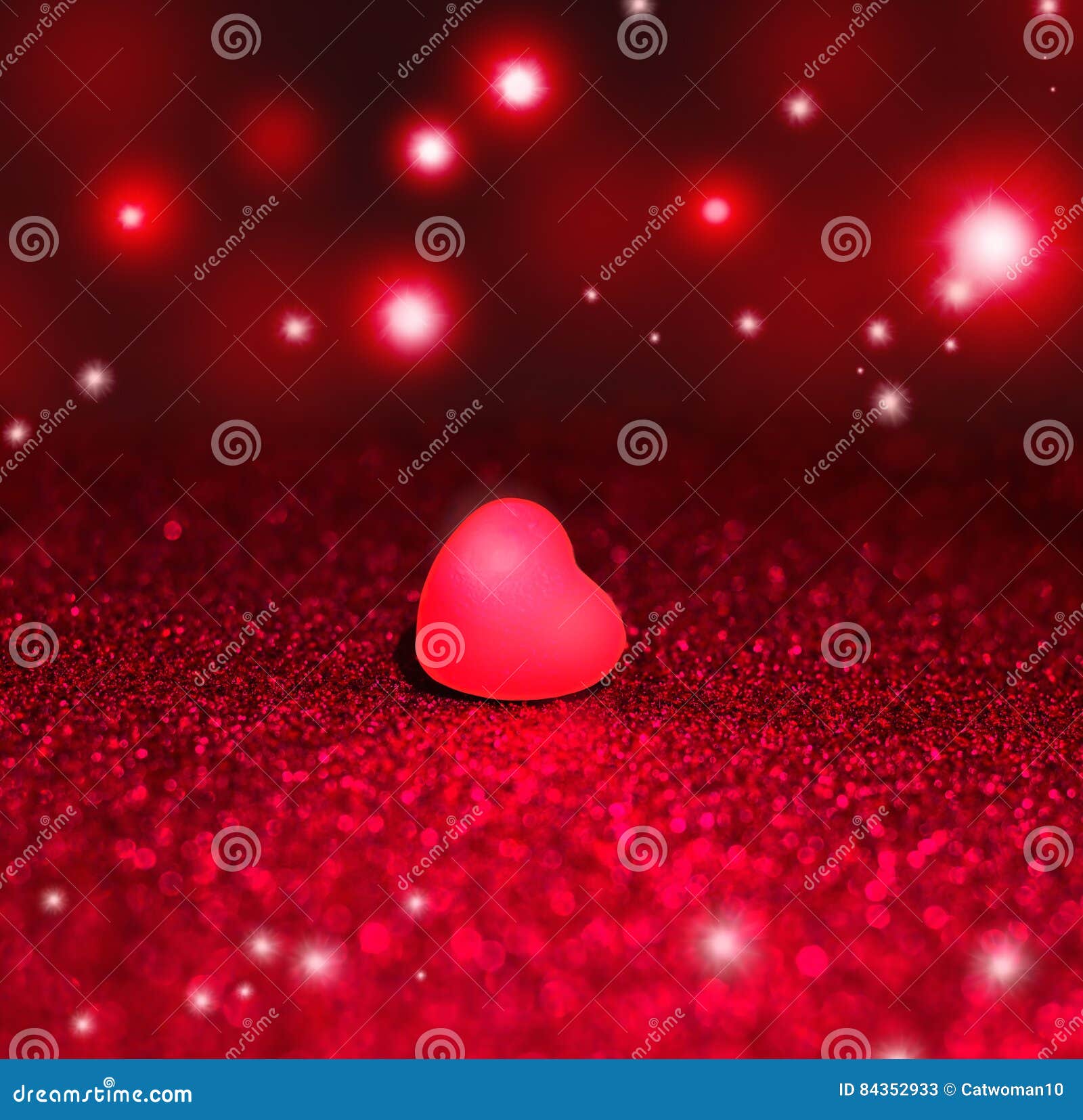 Heart on Red Sparkle Glitter Background Stock Image - Image of shiny ...