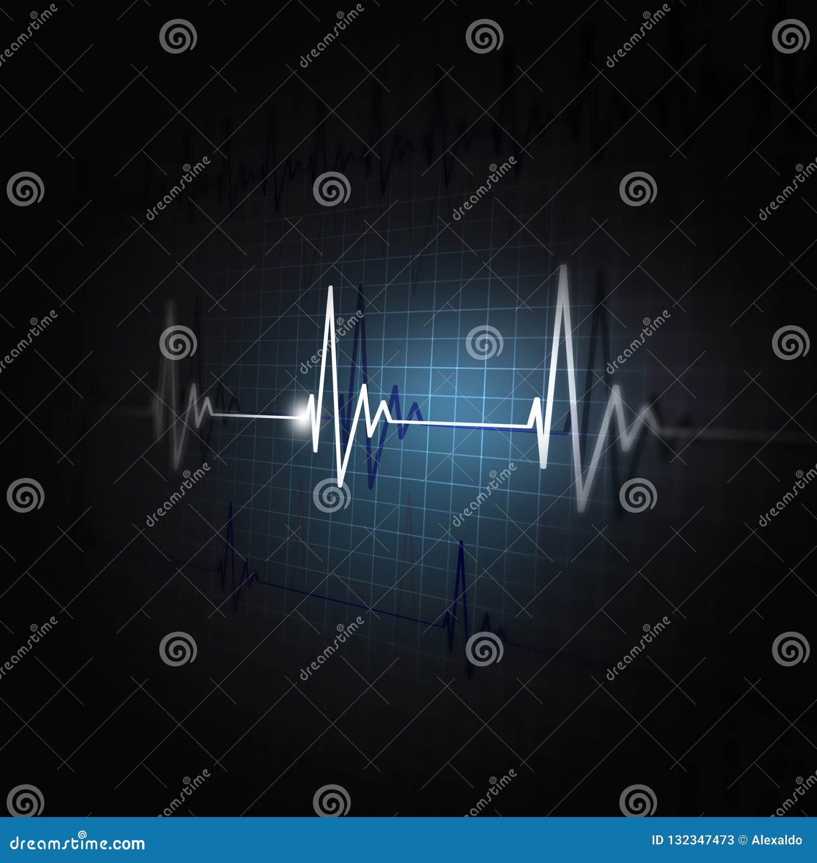 Heart Rhythm on Ecg Display Stock Illustration - Illustration of ...