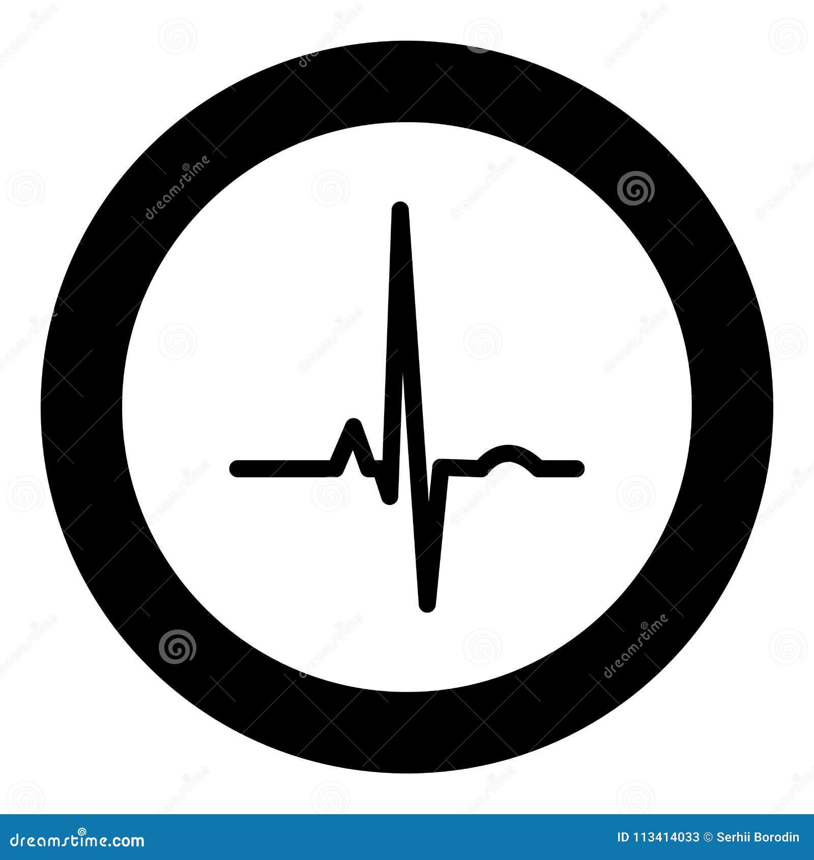 Heart Rhythm Ekg Black Icon in Circle Vector Illustration Isolated ... Heart Rhythm Ekg Black Icon in Circle Vector Illustration Isolated ...