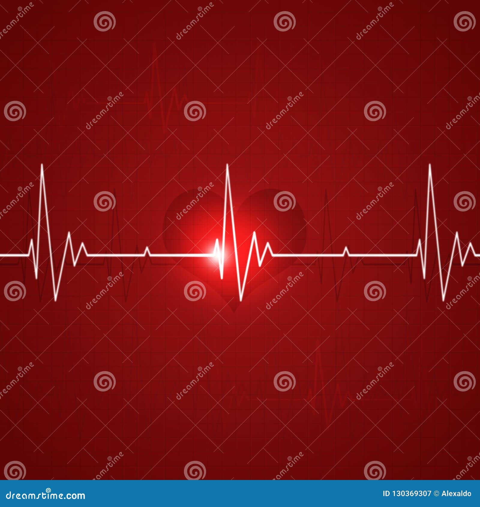 Heart Rhythm Red Background Stock Illustration - Illustration of ...